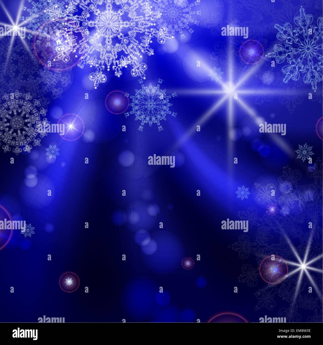 Blue Background With Snowflakes Stock Vector Image & Art - Alamy