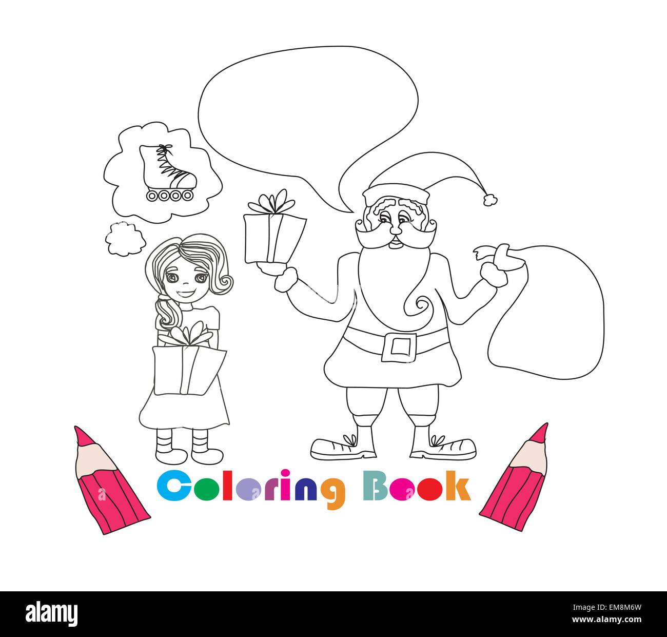 Child holding christmas present Stock Vector Images - Alamy