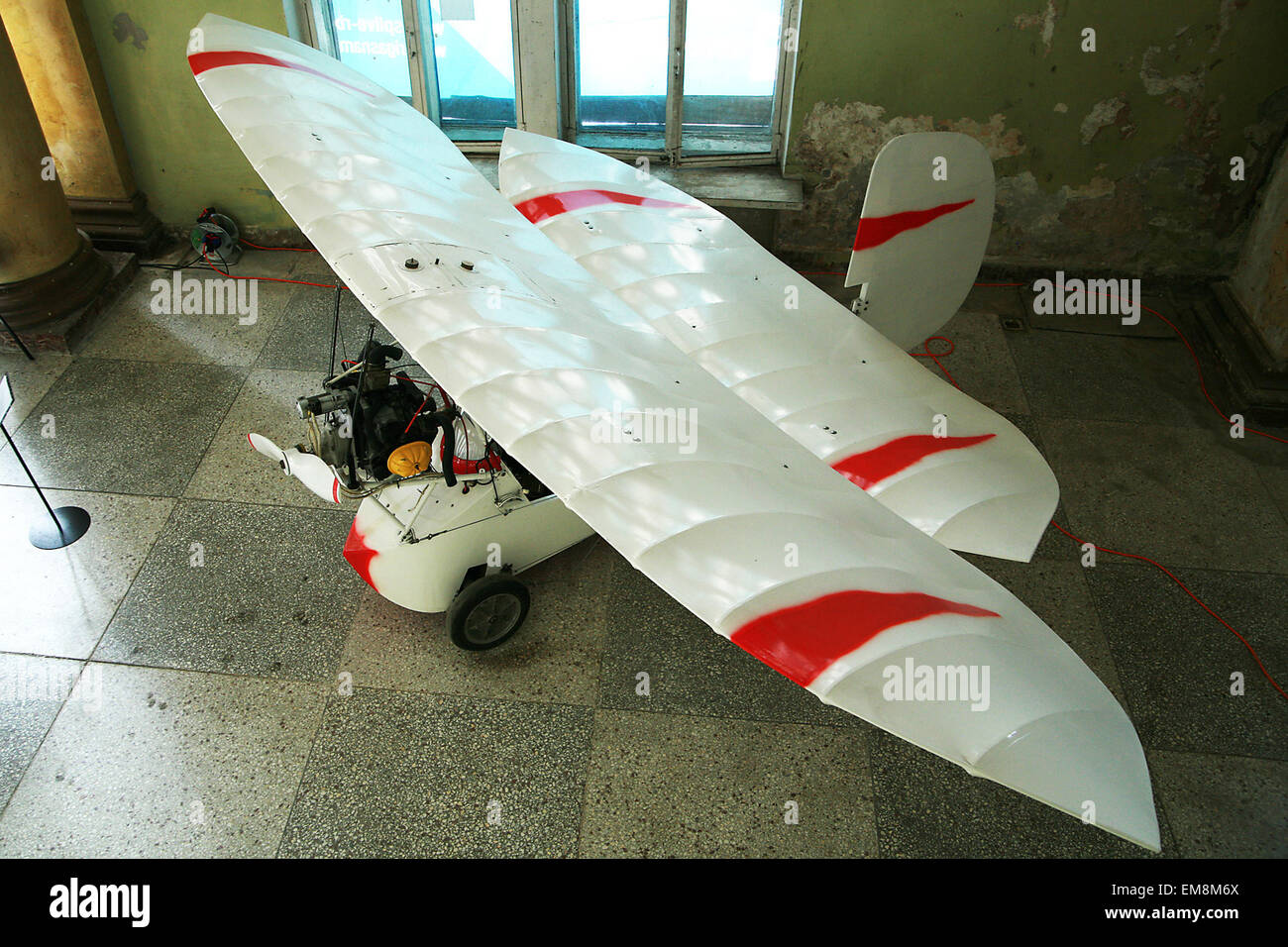 airplane with engine propeller and double wings Stock Photo - Alamy