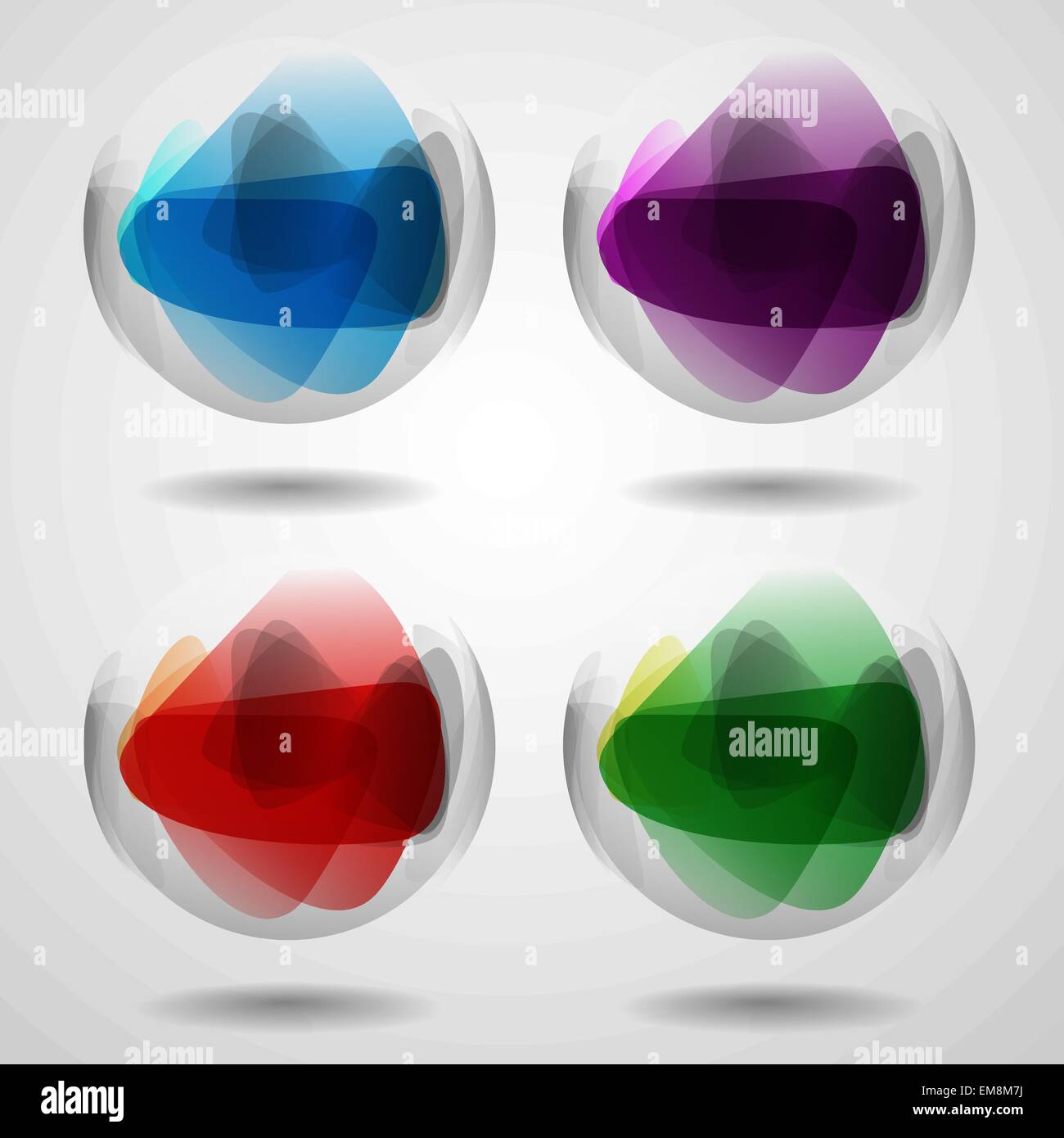 Set Of Translucent Crystal Ball Stock Vector Image & Art - Alamy
