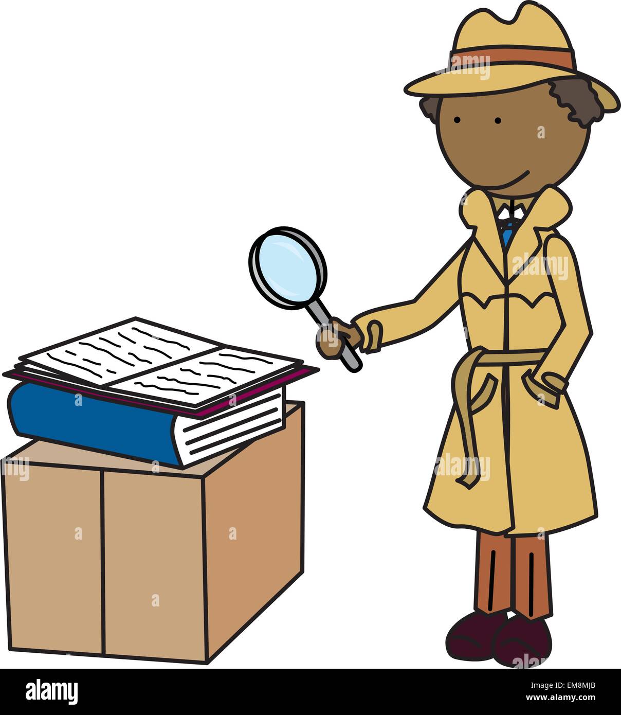 Magnifying Glass And Book Clip Art