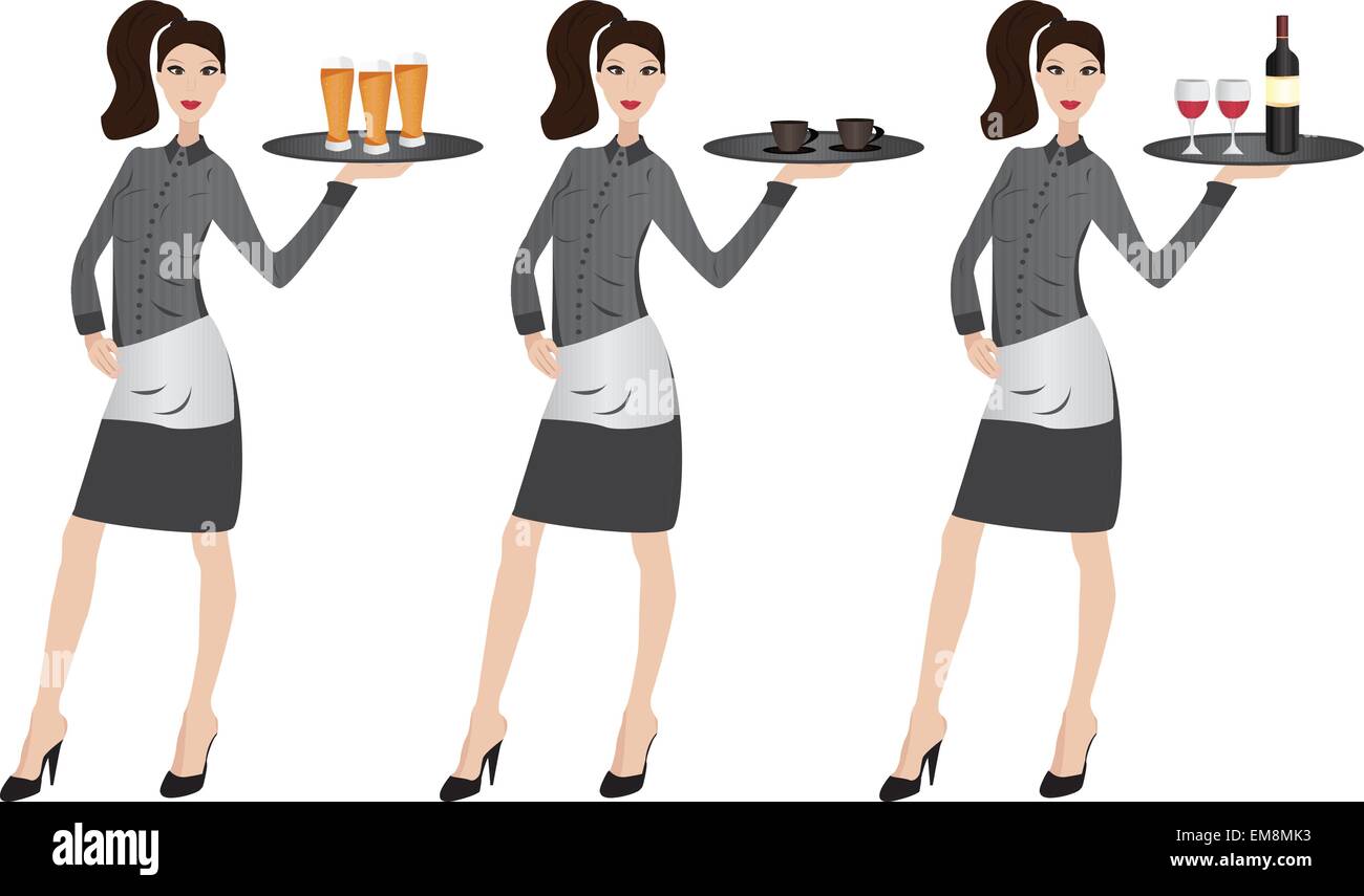 Catering waitress Stock Vector Images - Alamy