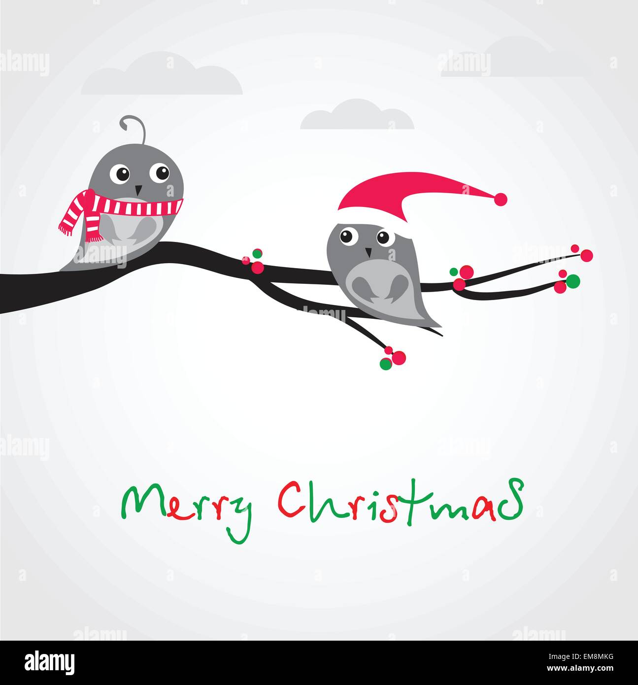 Christmas tree branch on red background Stock Vector Images - Alamy