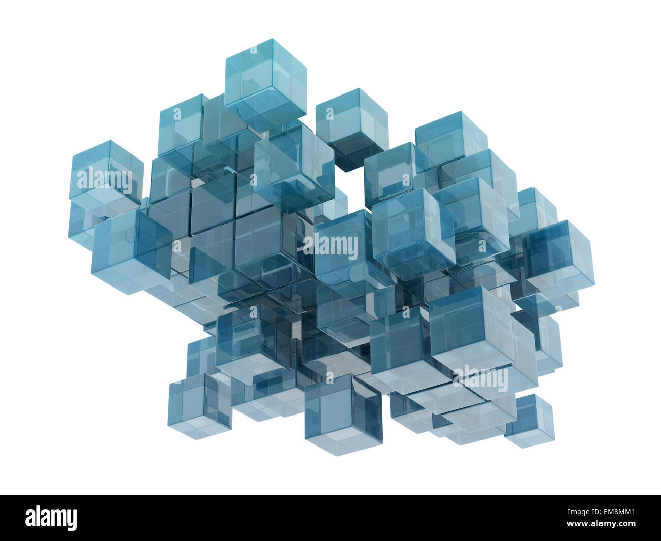 glass cubes on white background. digitally generated image Stock Photo ...