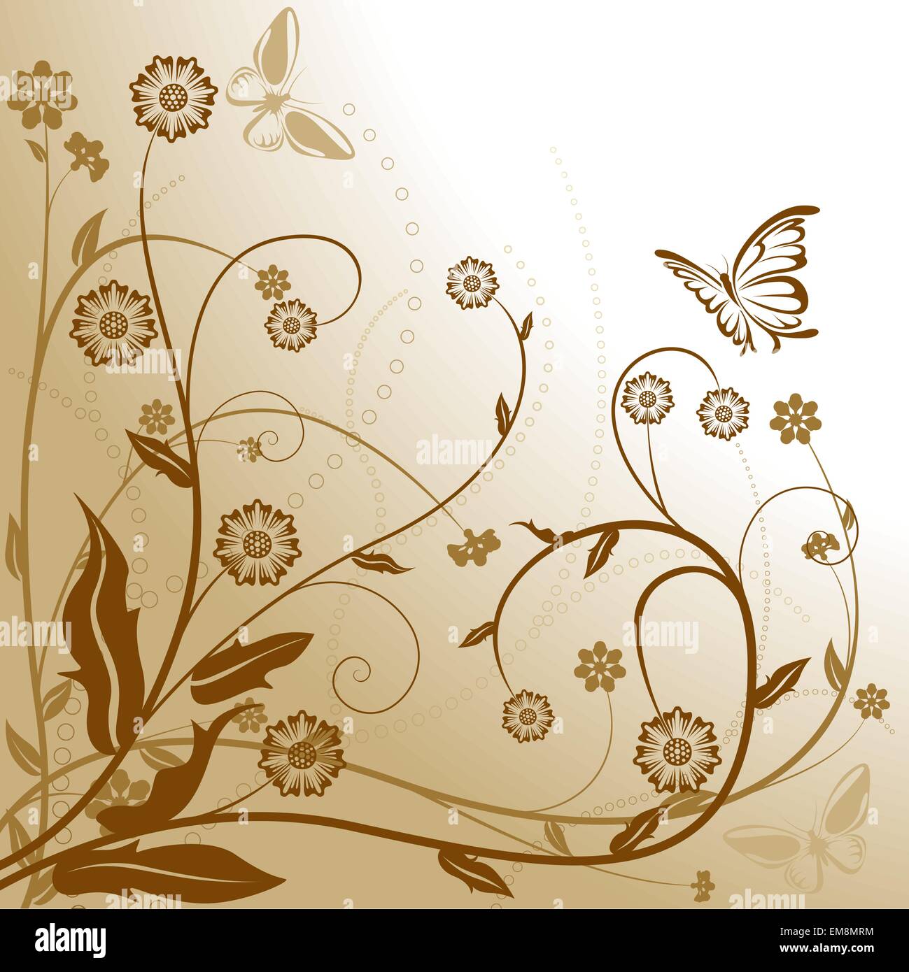 Brown Floral Background Stock Vector Image & Art - Alamy