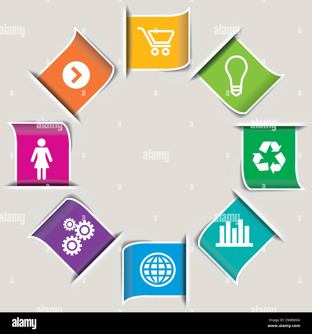 Circle ribbon design infographic banner banners hi-res stock ...