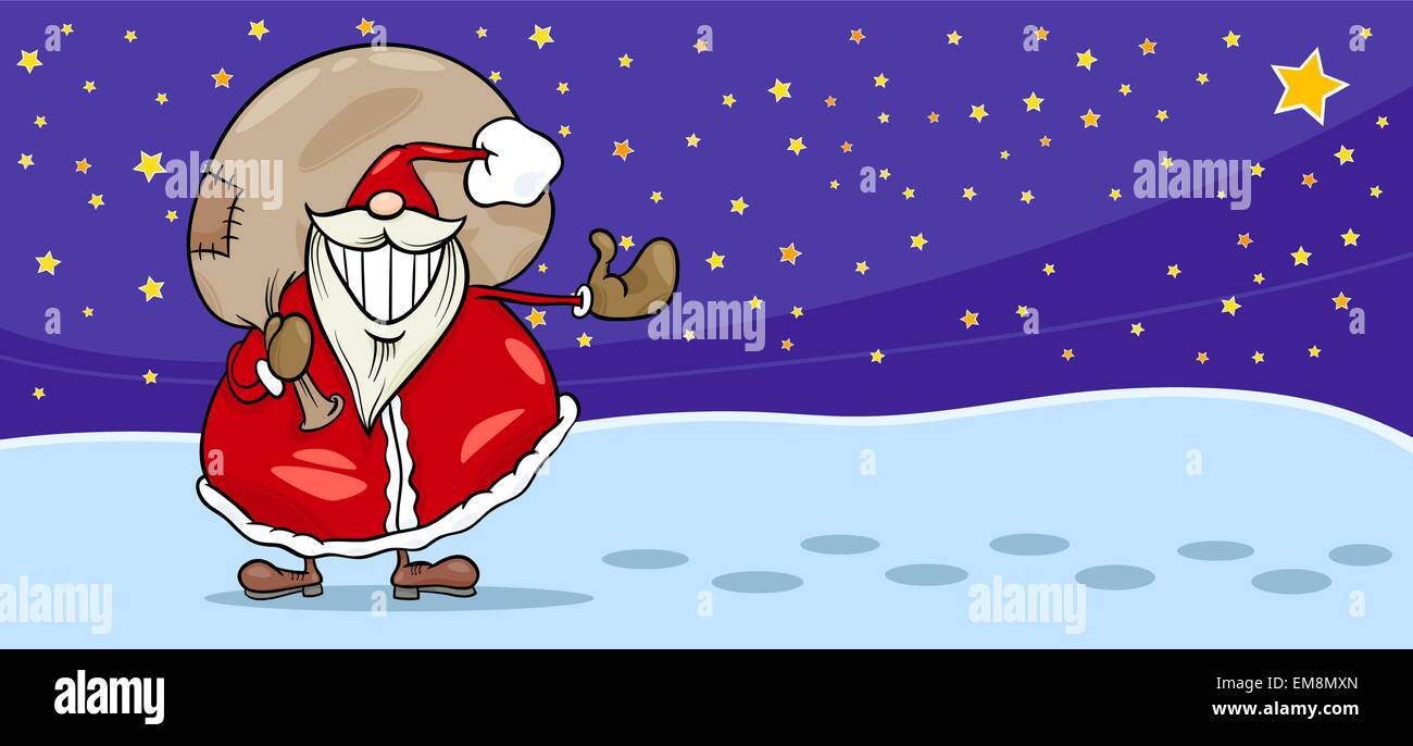 Santa Claus with presents cartoon card Stock Vector Image & Art - Alamy