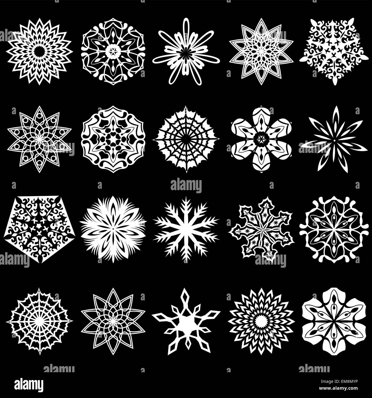 Flying snowflakes vector Stock Vector Images - Alamy