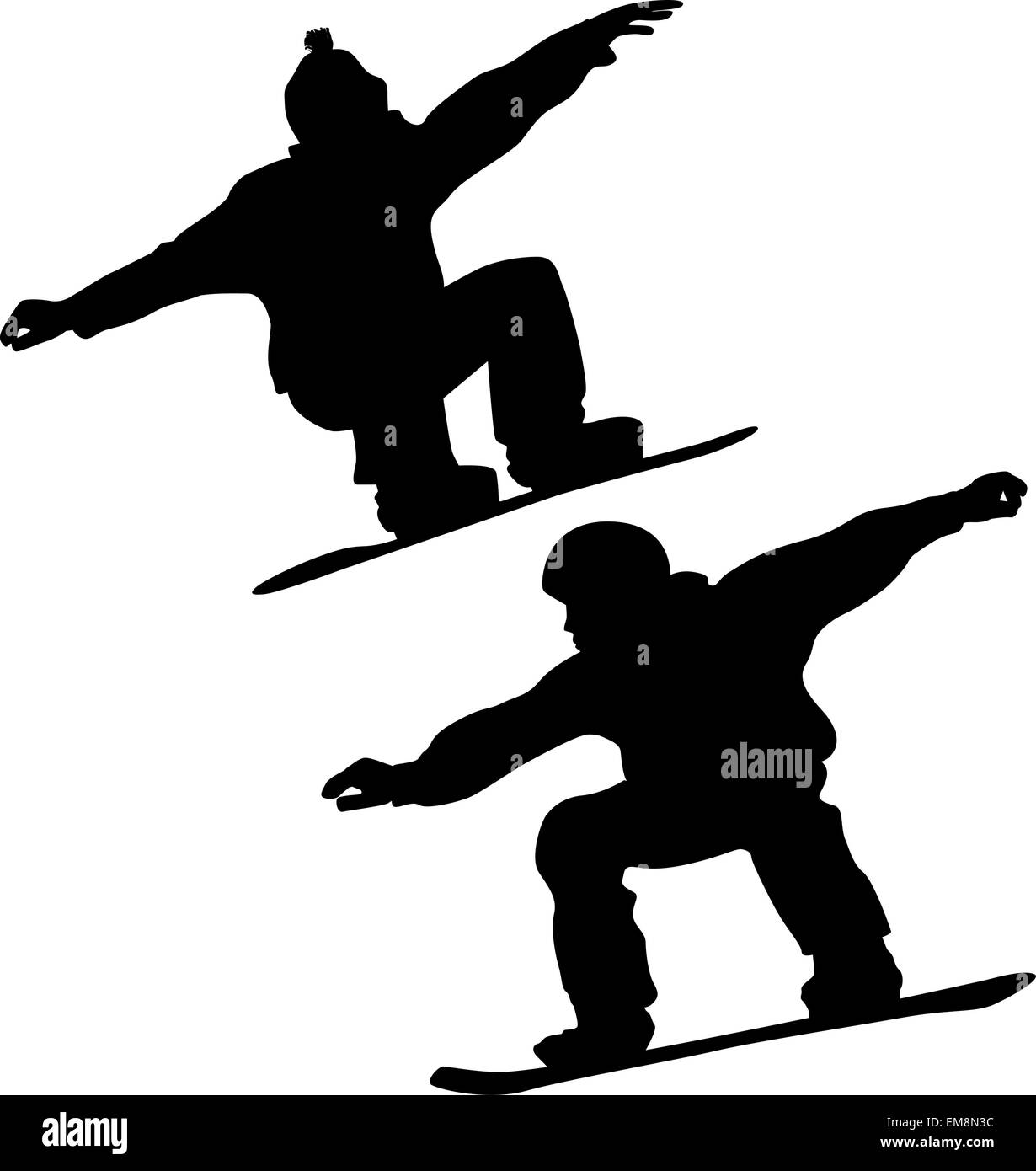 Collection. Snowboarders And A Skier Stock Vector Image & Art - Alamy