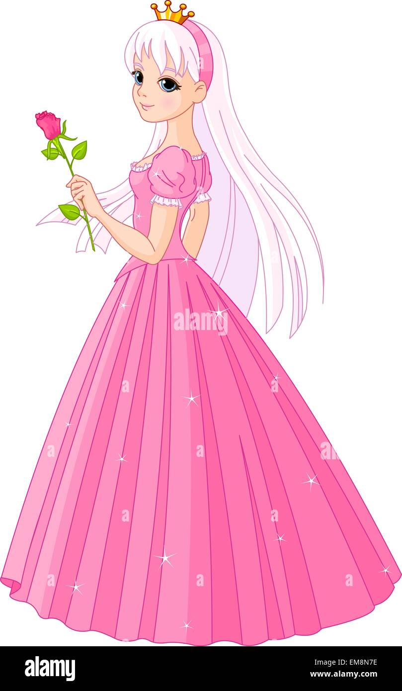 Beautiful princess with rose Stock Vector Image & Art - Alamy