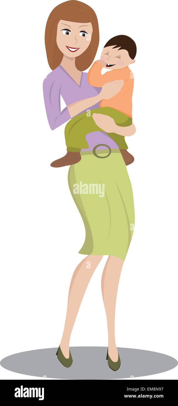 mother holding a child Stock Vector Image & Art - Alamy
