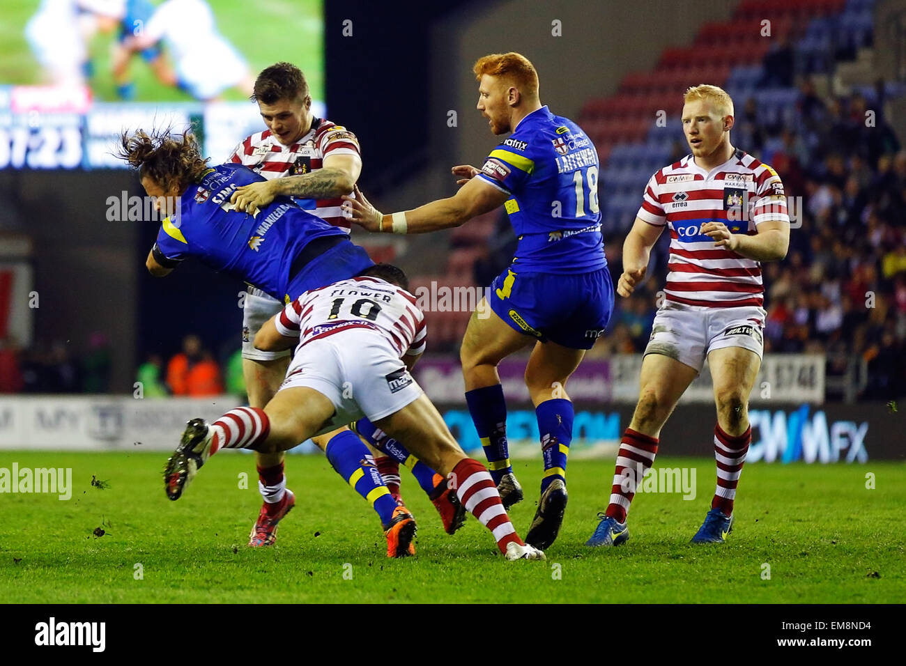 Wigan, UK. 16th Apr, 2015. Super League Rugby. Wigan Warriors versus ...