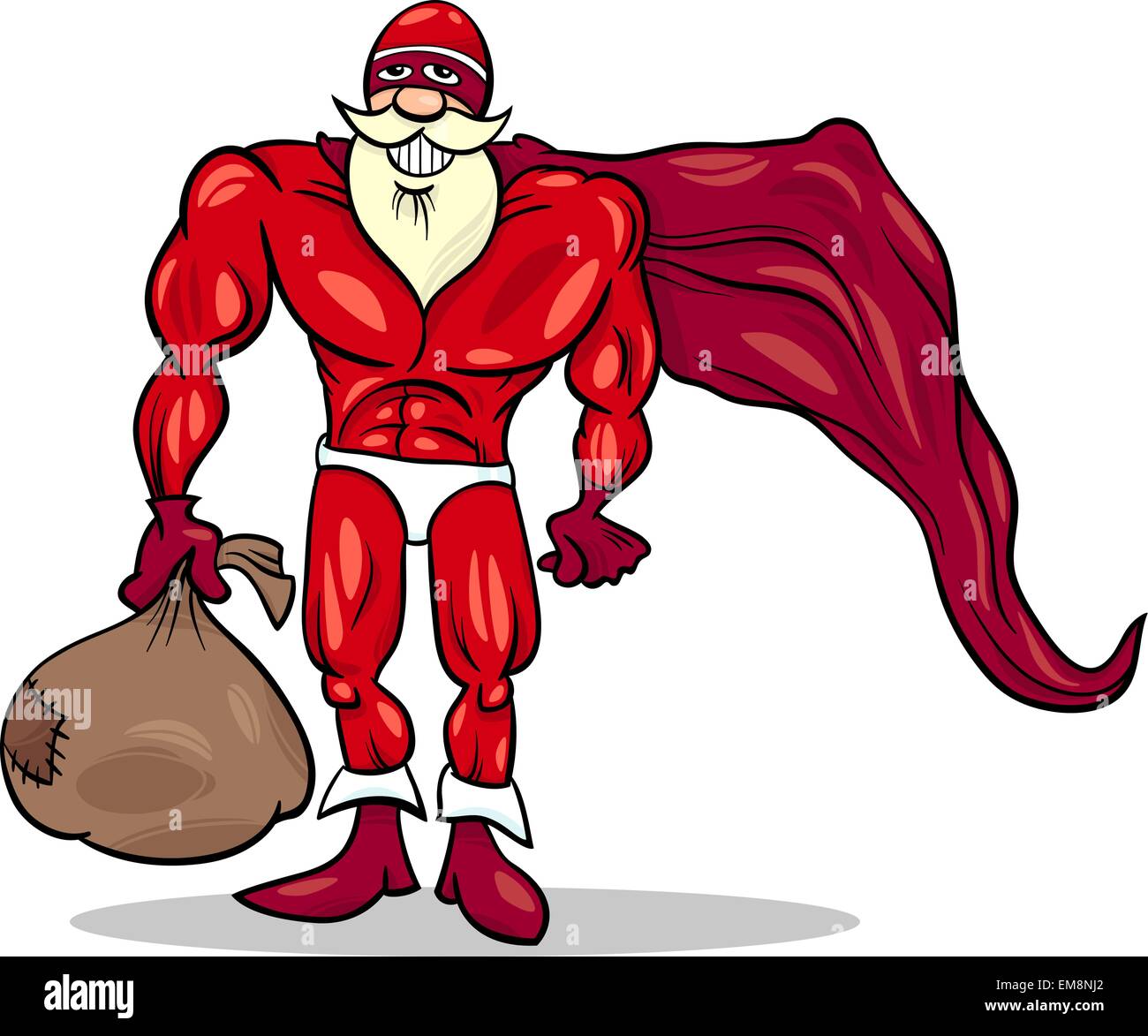 super hero santa cartoon illustration Stock Vector Image & Art - Alamy
