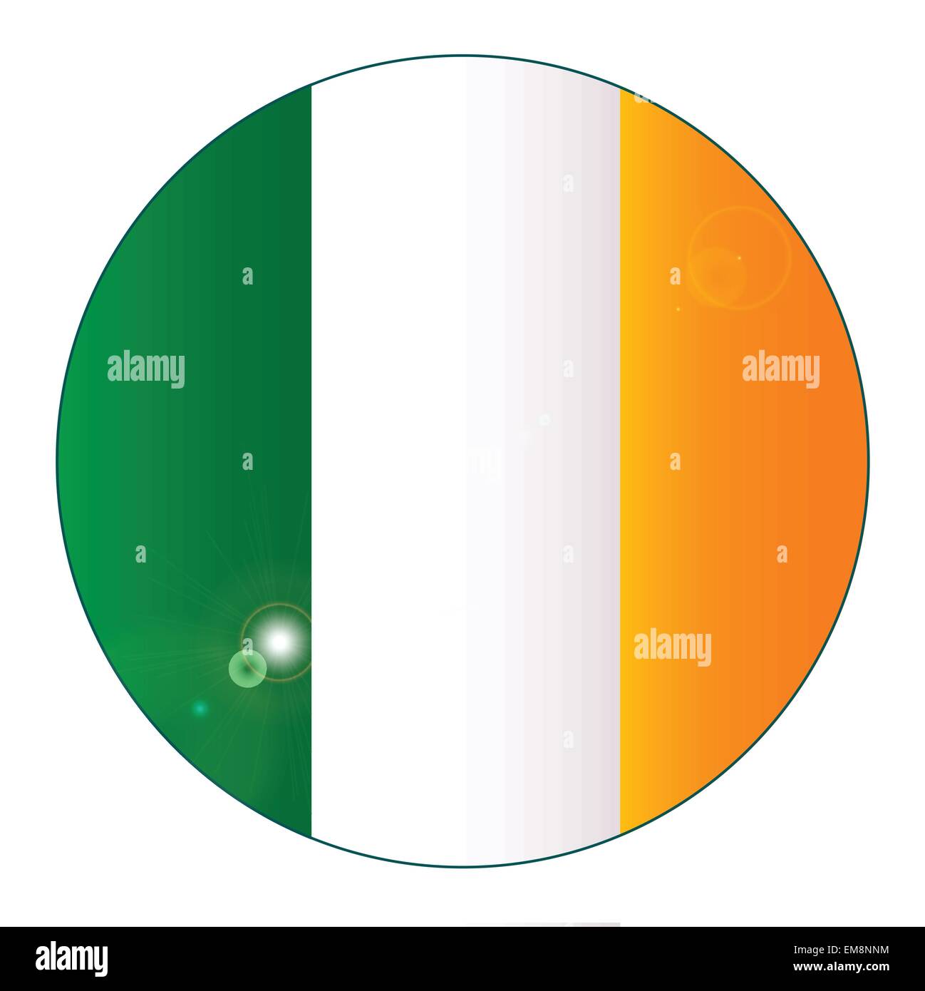 Irish Flag Button Stock Vector Image & Art - Alamy