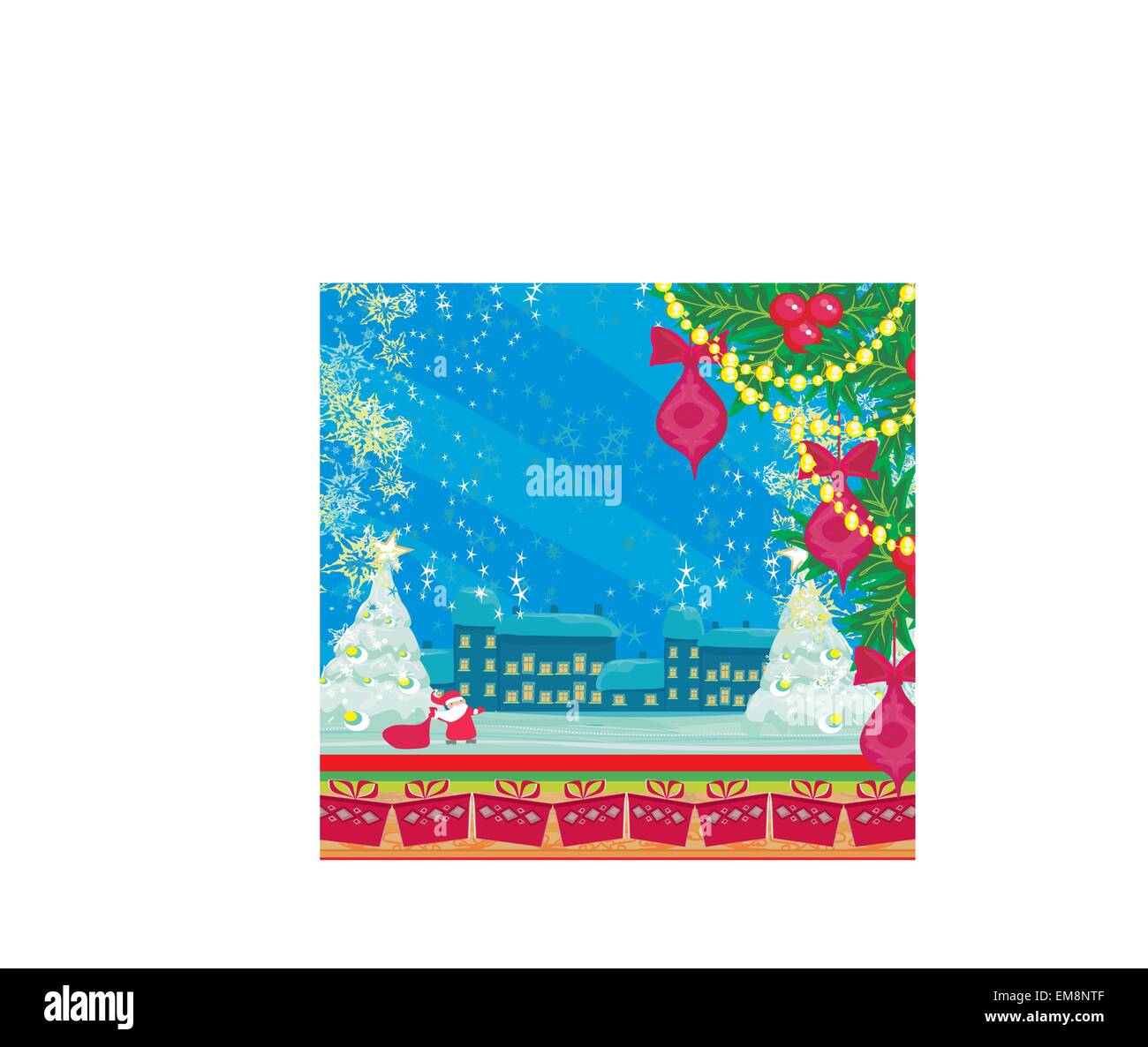 Xmas background santa gifts Stock Vector Images - Alamy