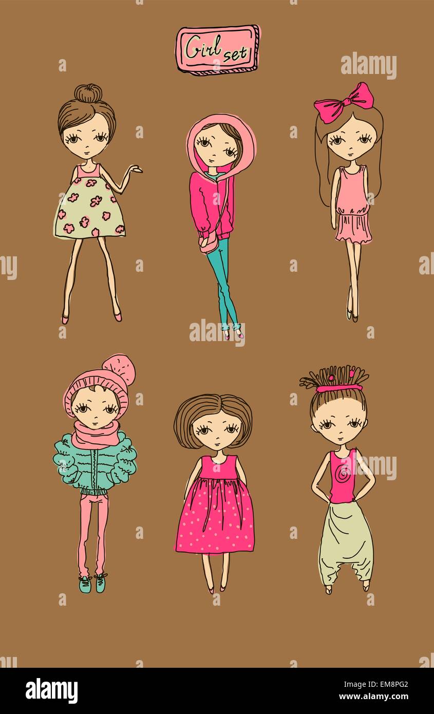 Vector girls hi-res stock photography and images - Alamy