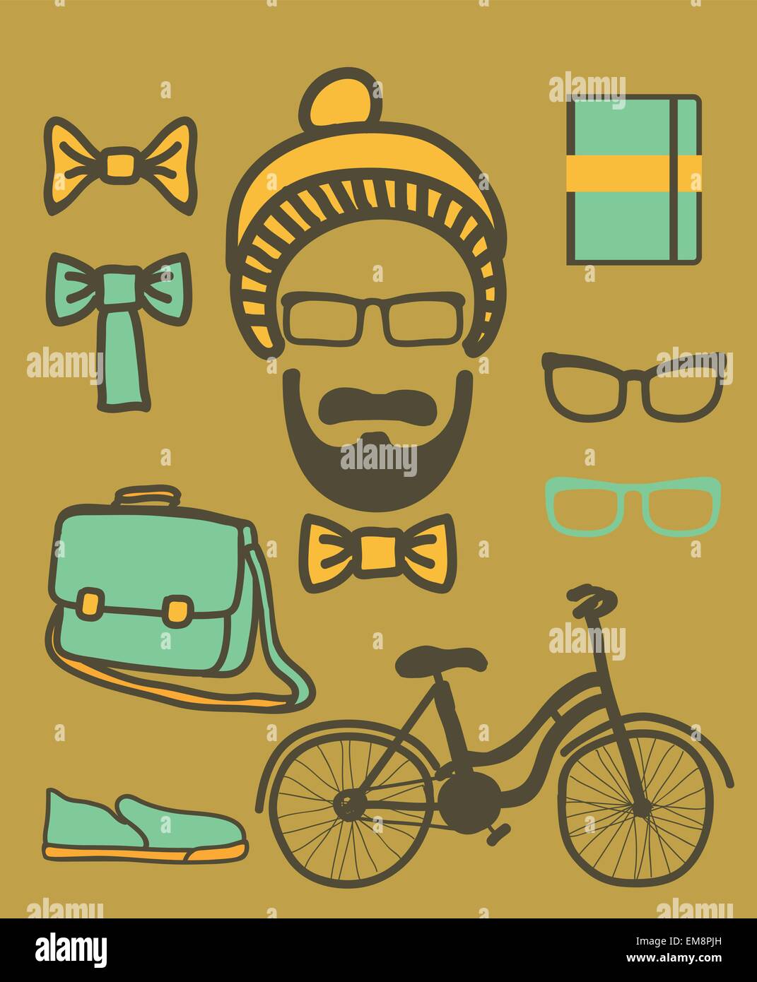Vector set of hipster Stock Vector Image & Art - Alamy