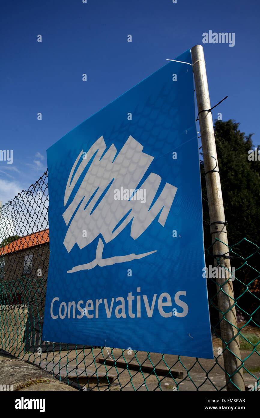 Conservative voting signage in Brompton on Swale, Richmond Stock Photo ...
