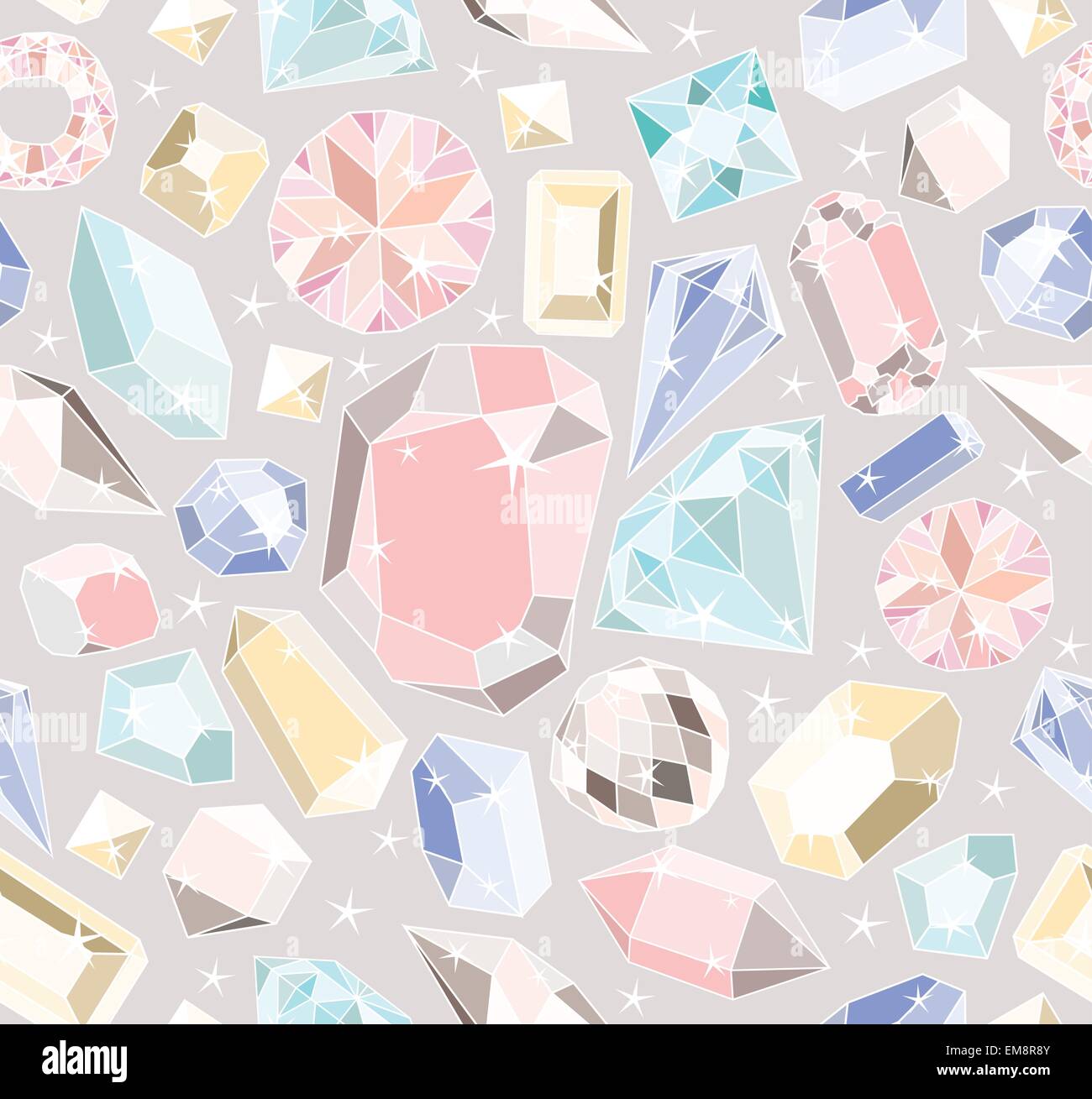 Seamless pastel diamonds pattern. Background with colorful gems Stock ...