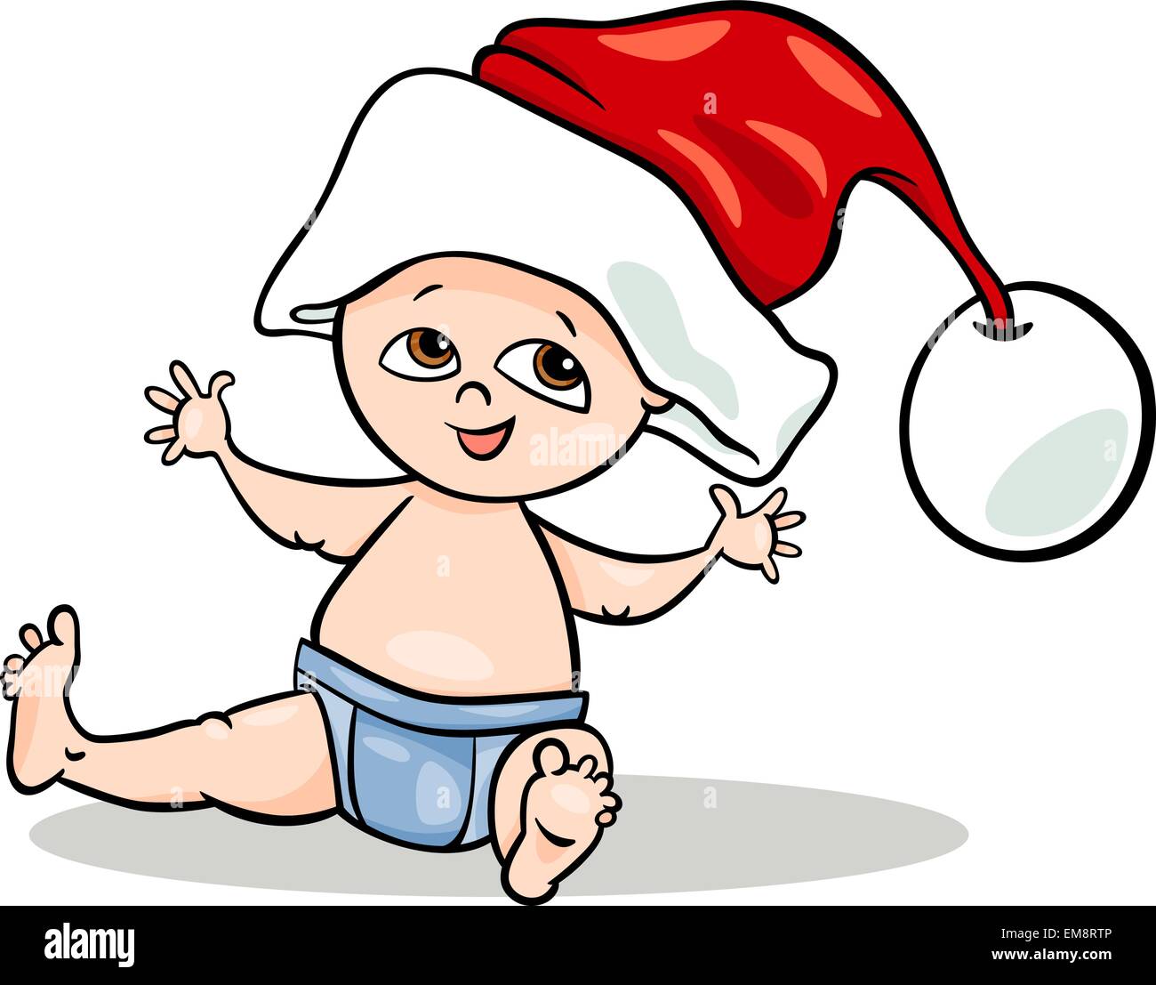 baby boy santa cartoon illustration Stock Vector Image & Art - Alamy