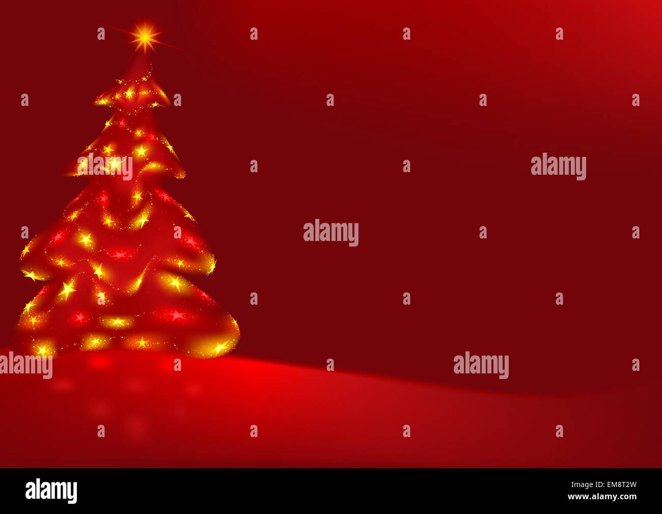 Red Background And Xmas Tree Stock Vector Image & Art - Alamy