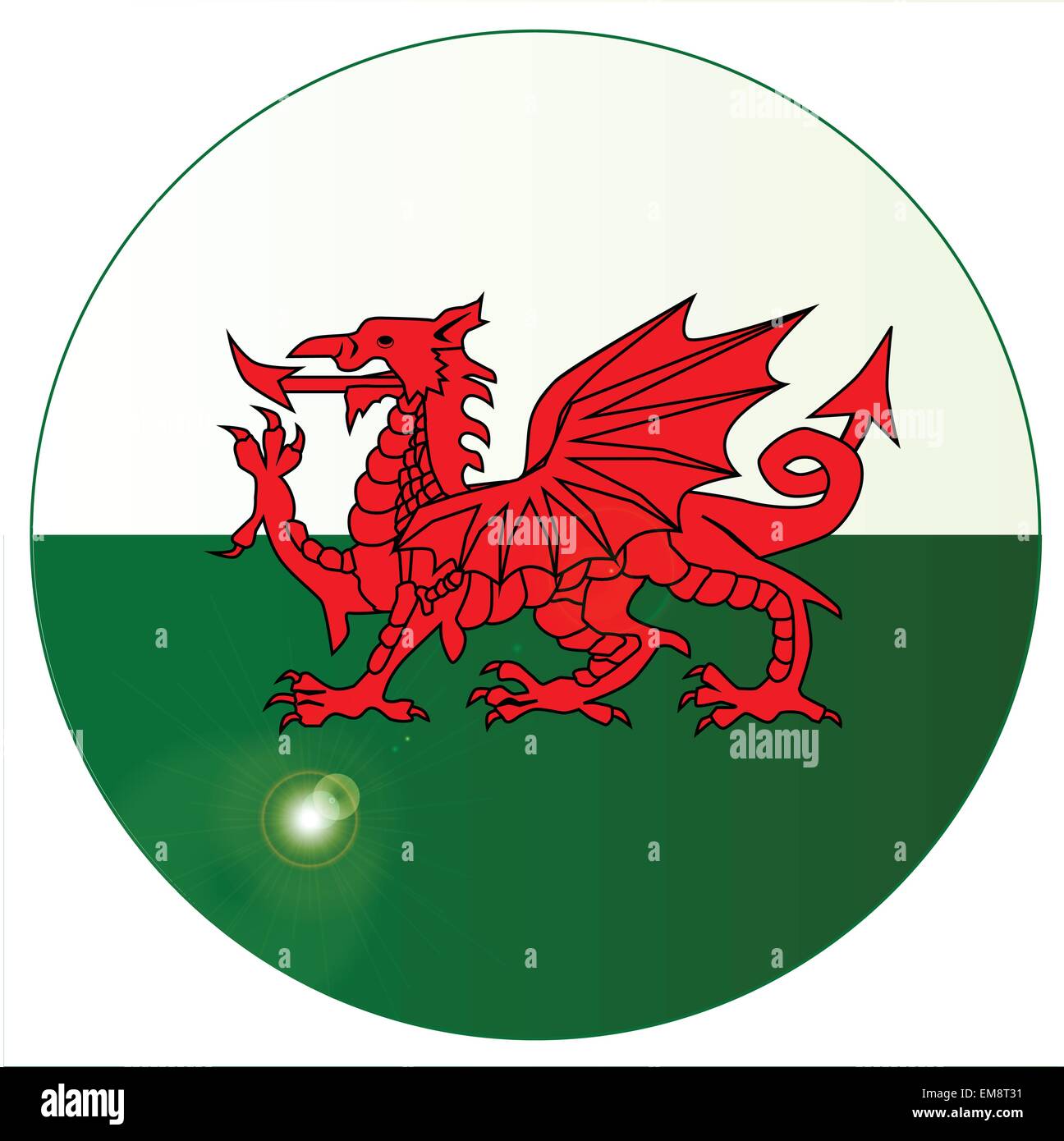 Welsh flag illustration Stock Vector Images - Alamy
