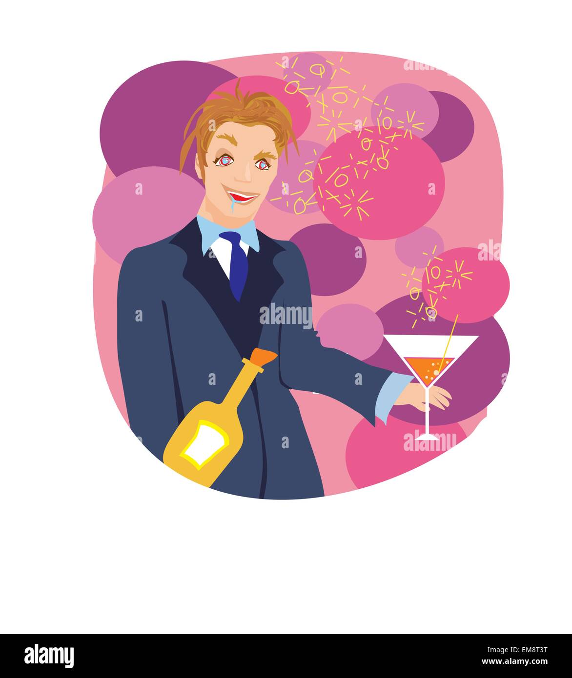 Cartoon drunk man hi-res stock photography and images - Alamy