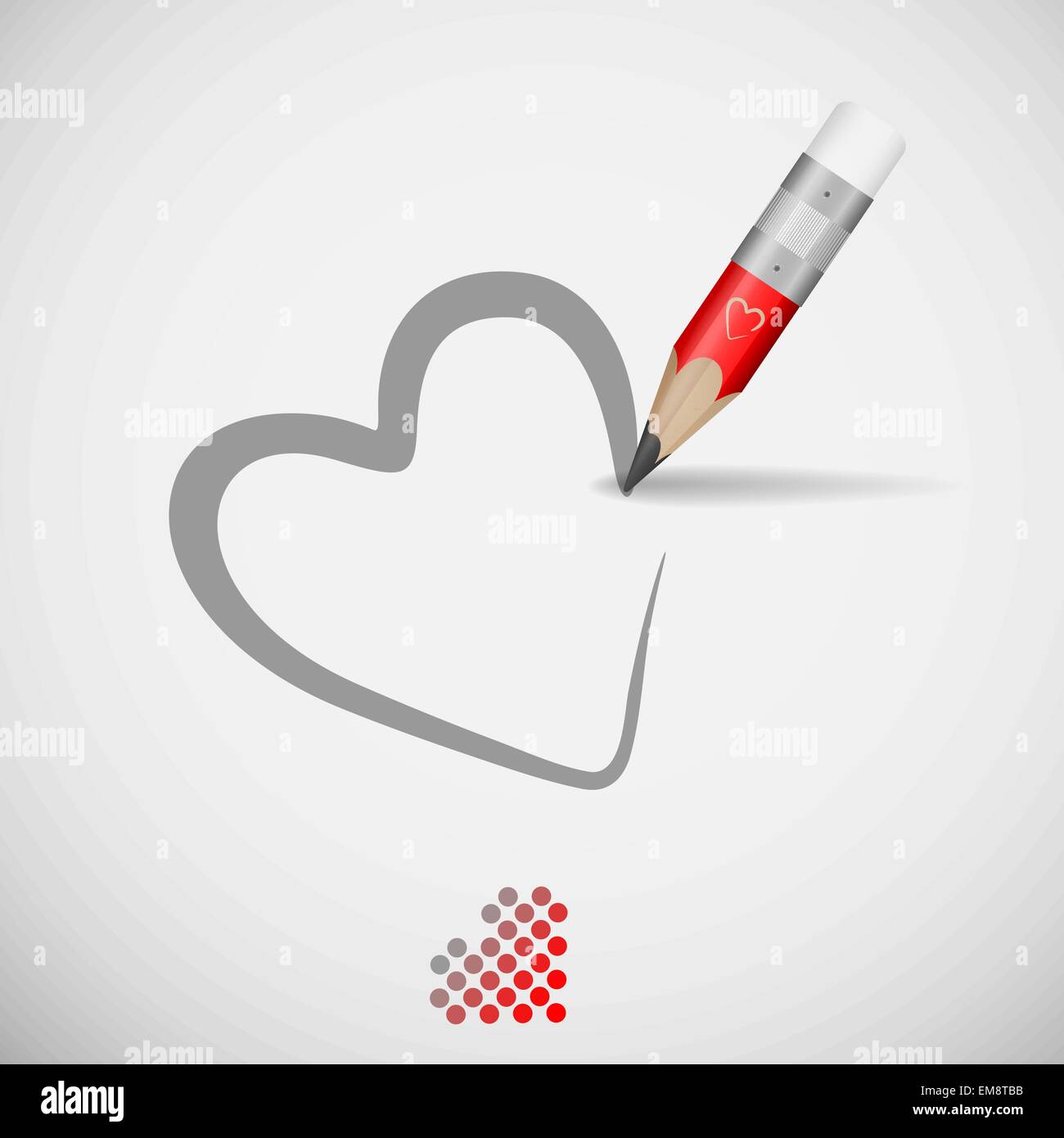 Pencil And Heart Stock Vector Image & Art - Alamy