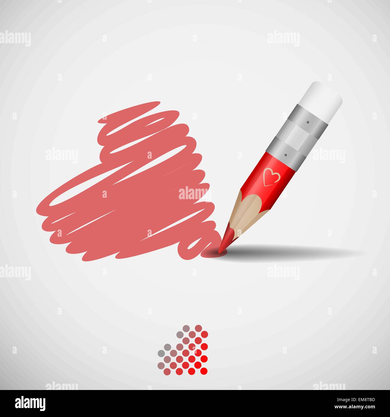 Red pencil love letter Stock Vector Images - Alamy