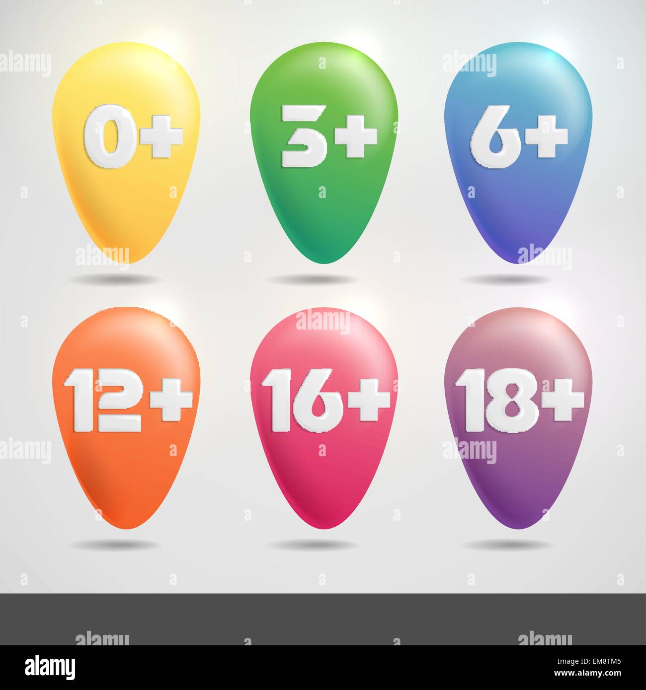 Set Of Age Restriction Signs Stock Vector Image & Art - Alamy