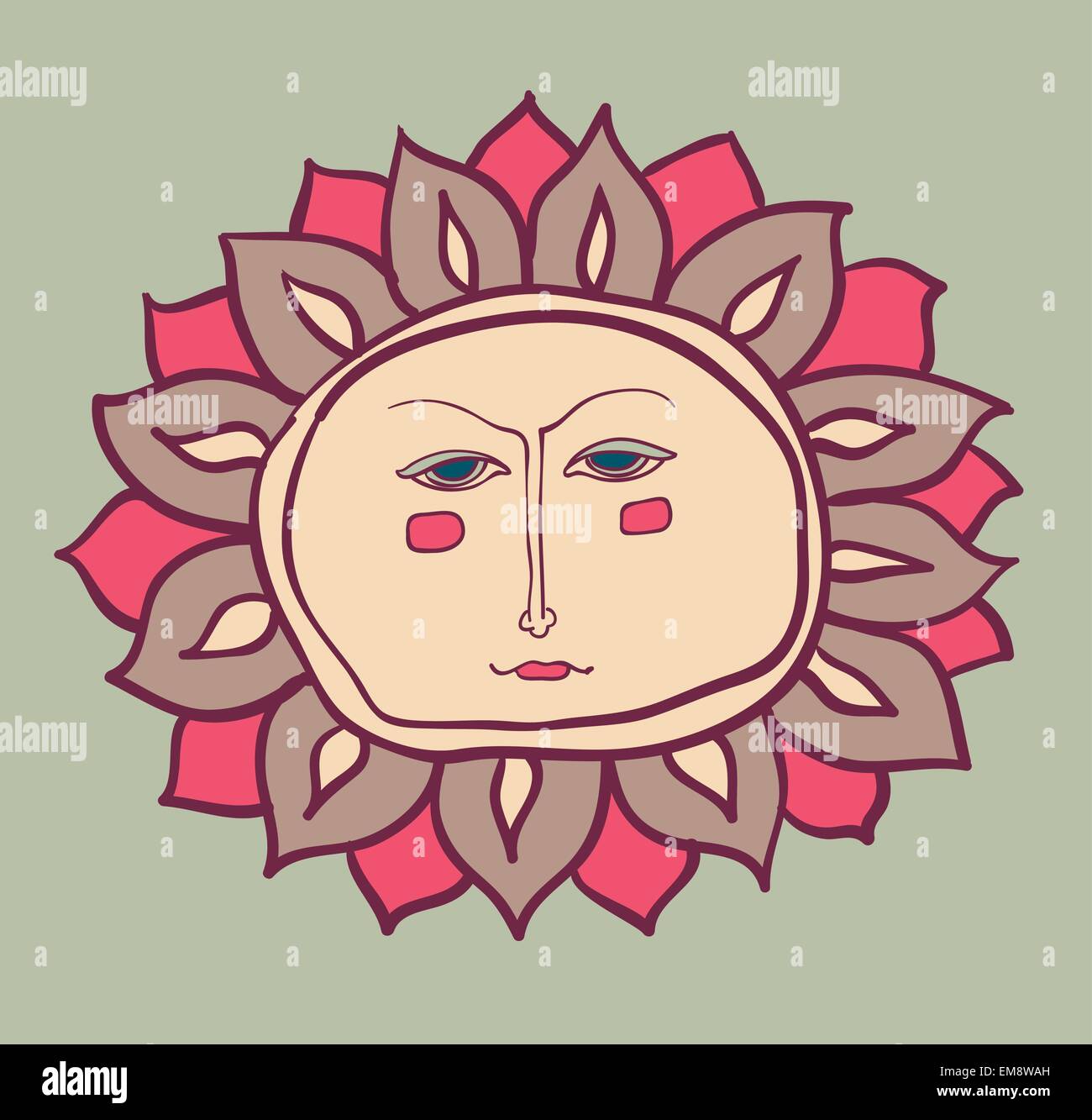 Engraved face Stock Vector Images - Alamy