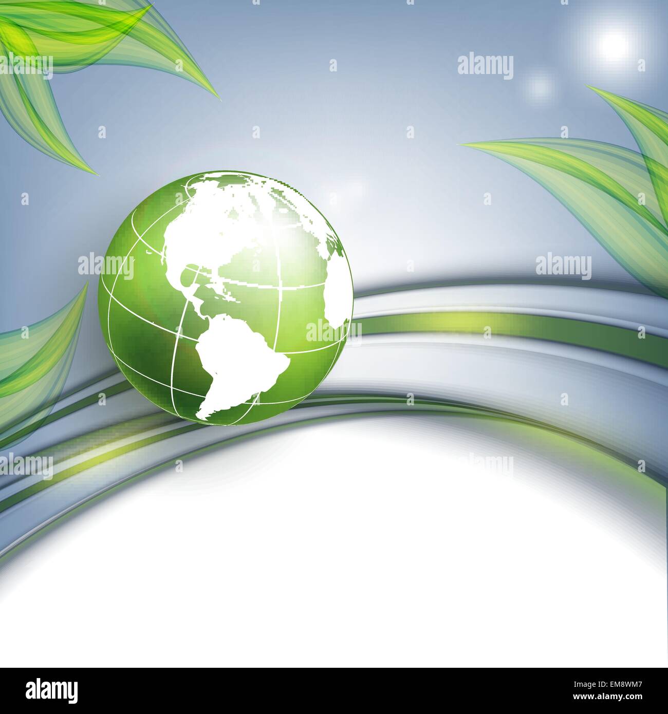 floral environmental vector frame with globe Stock Vector Image & Art ...