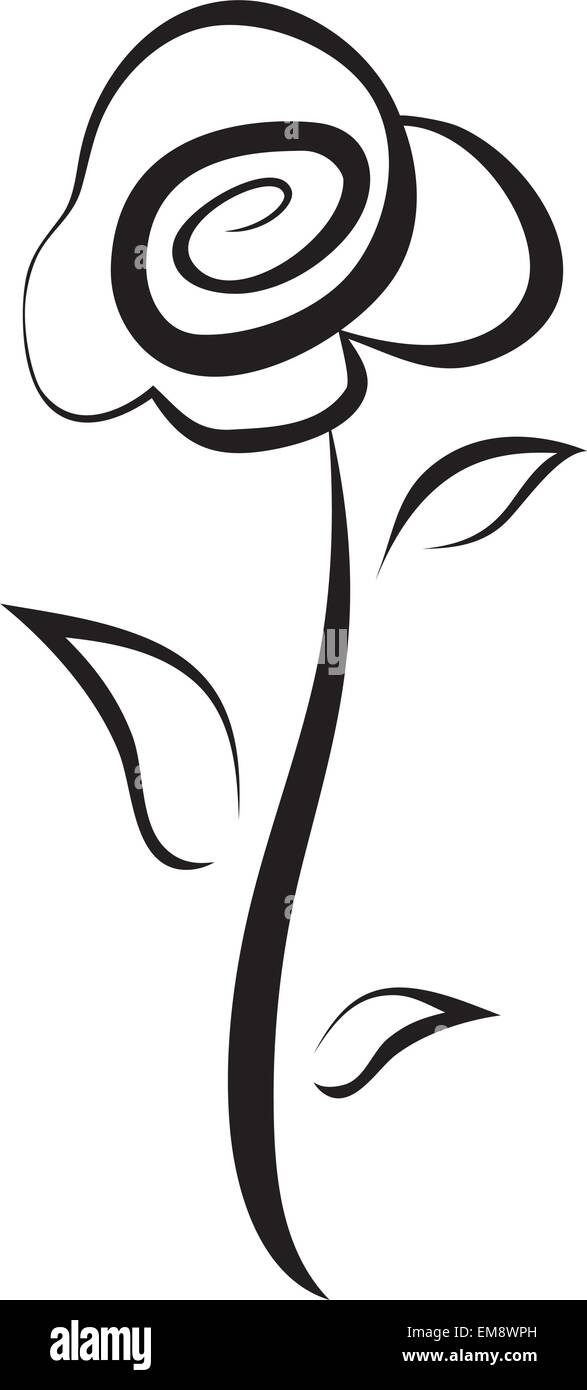 Rose symbol icon black hi-res stock photography and images - Alamy