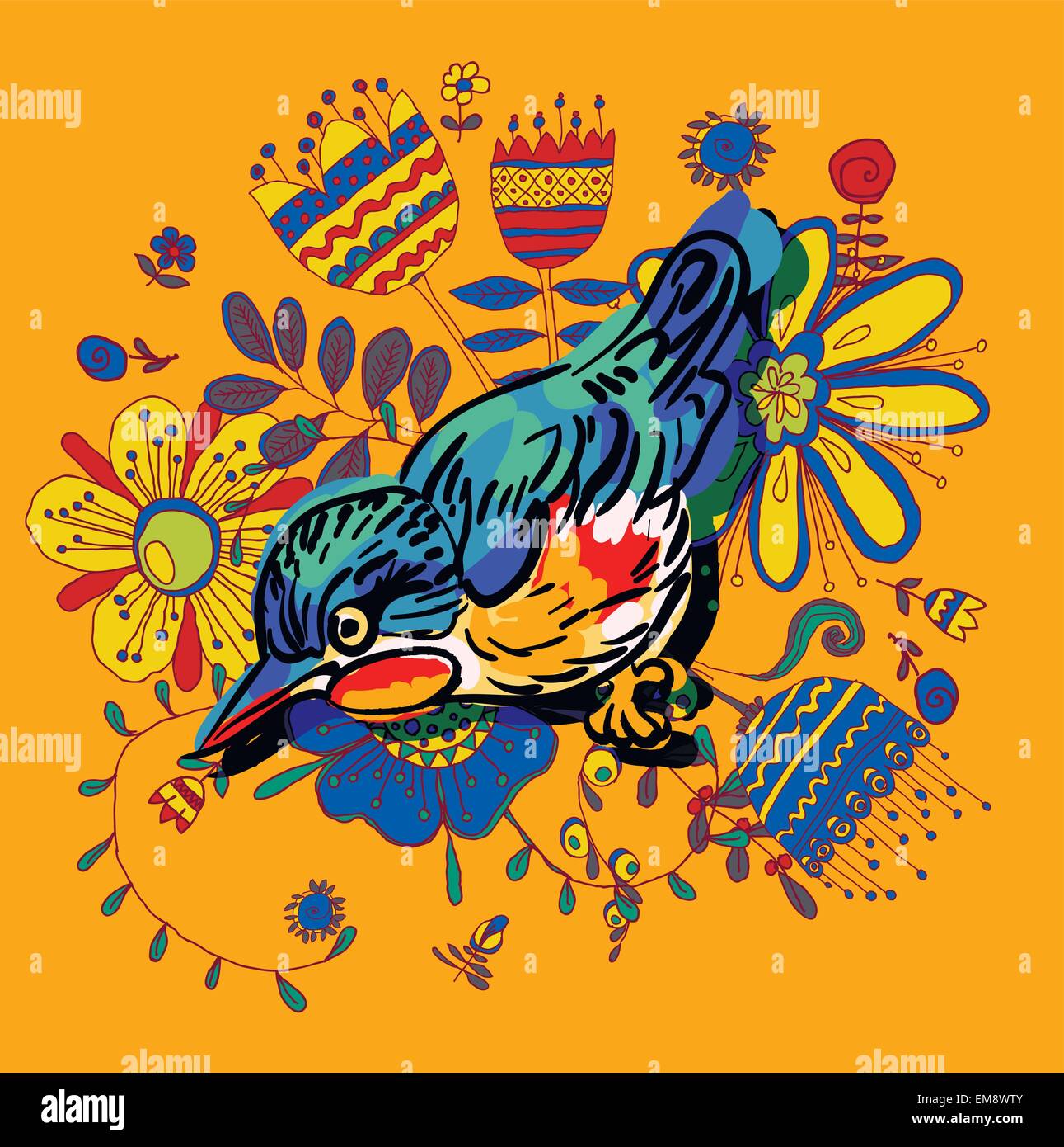 Vector drawing of the bird Stock Vector Image & Art - Alamy
