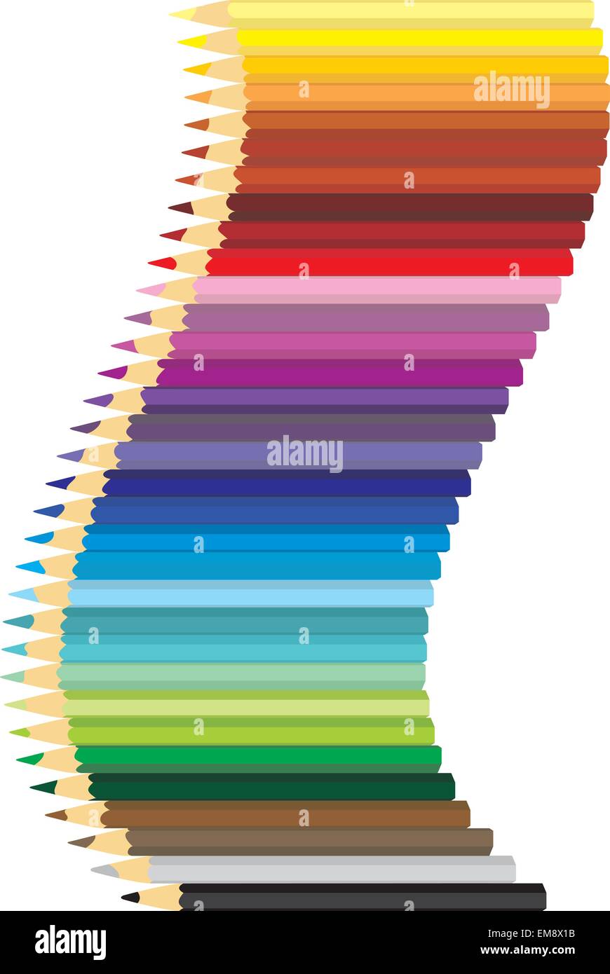 Set color pencils in Stock Vector Images - Alamy