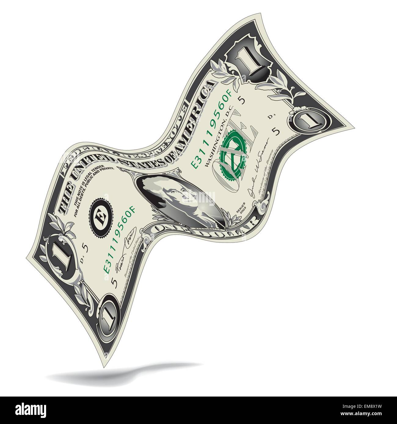 One dollar banknotes background Stock Vector Images - Alamy