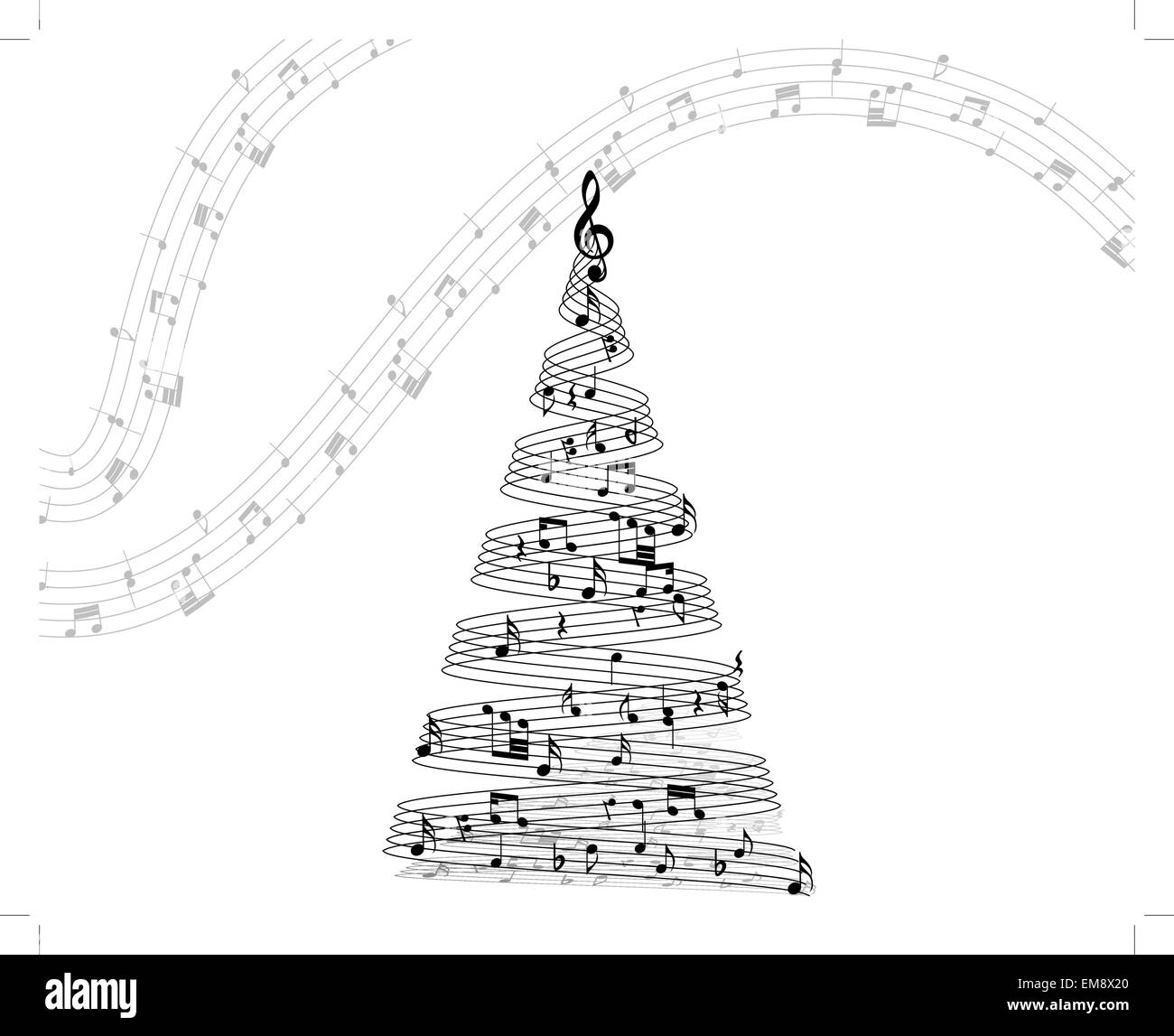Vector christmas composition fir Black and White Stock Photos & Images ...