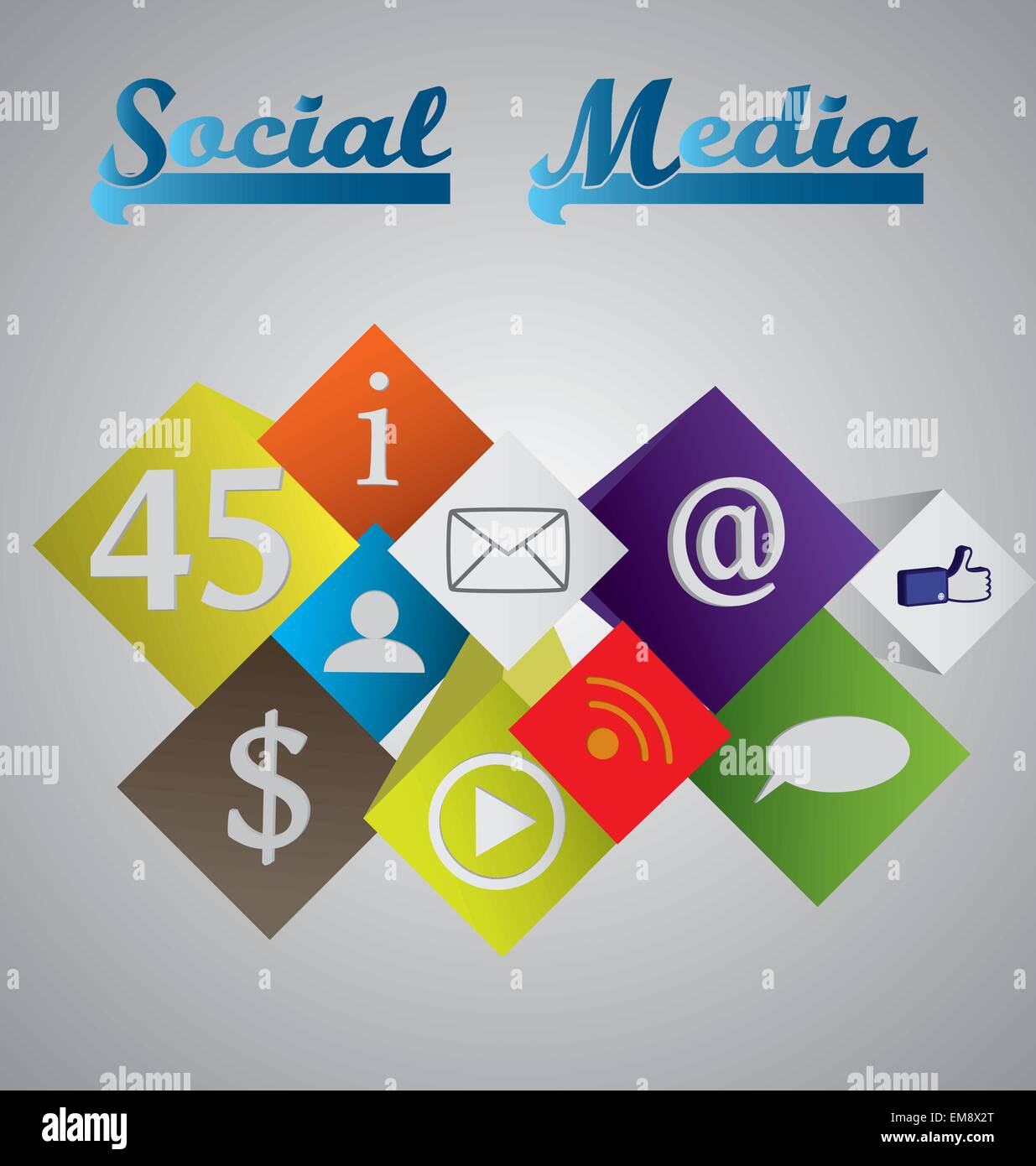 Social media icons display Stock Vector Images - Alamy