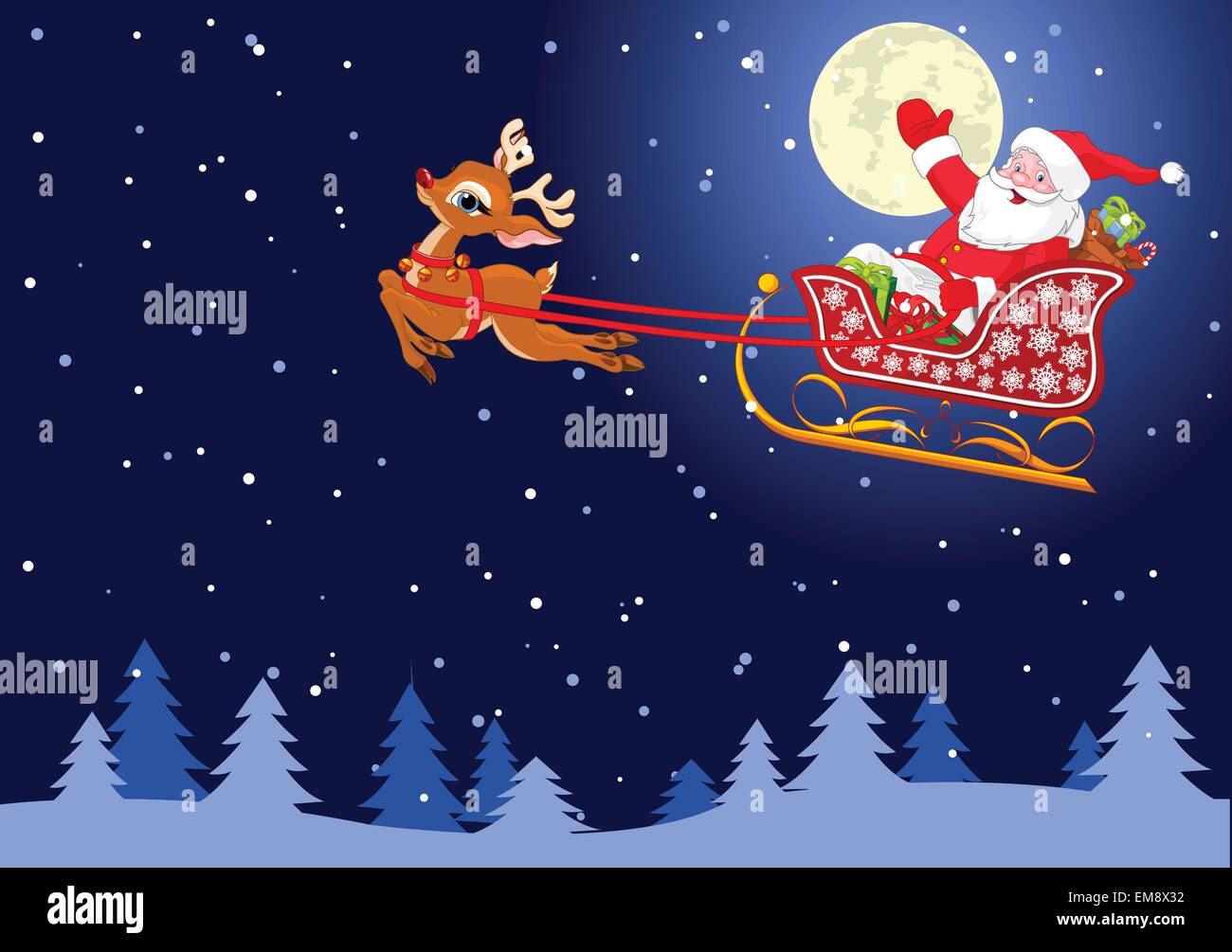 Santa claus in night delivering hi-res stock photography and images - Alamy