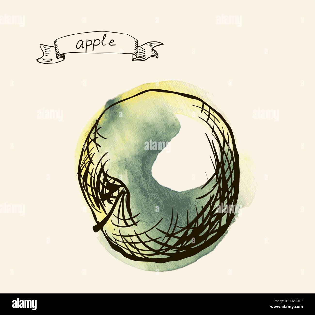 Hand drawn illustration of apple Stock Vector Image & Art - Alamy