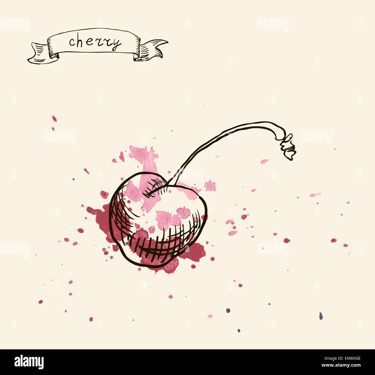 Hand drawn illustration of cherry Stock Vector Image & Art - Alamy