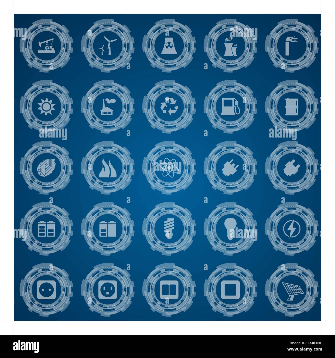 Power and energy icon set hi-res stock photography and images - Alamy