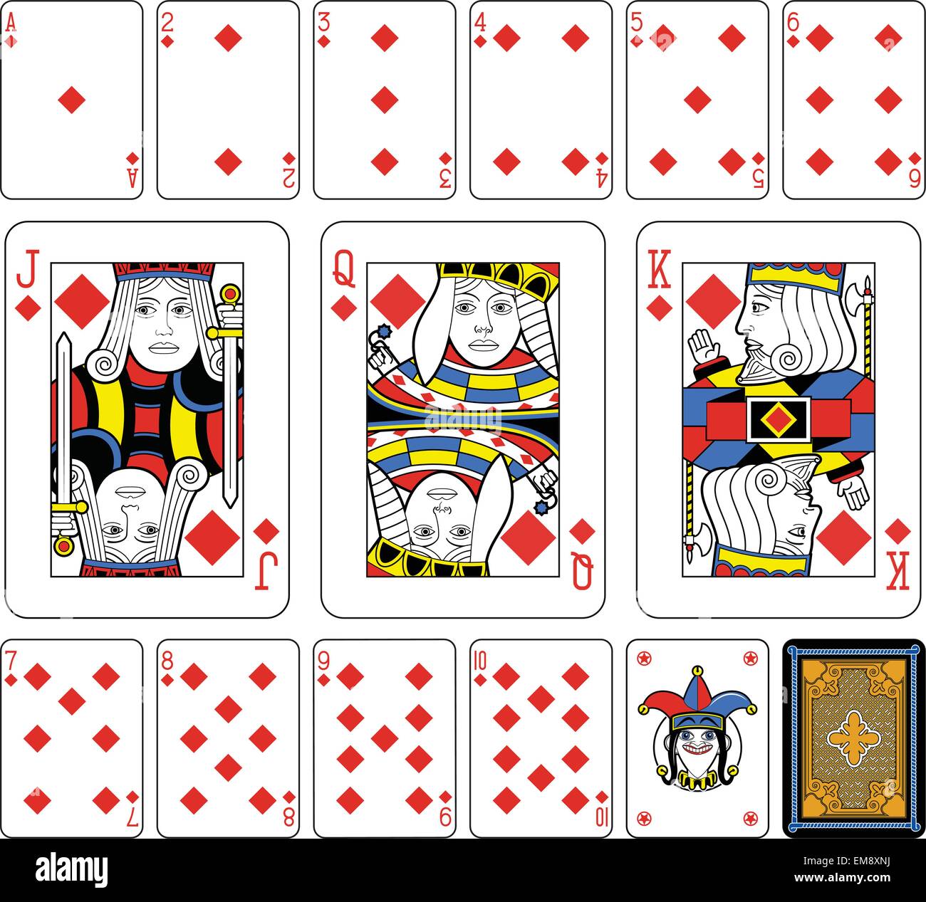 Playing cards vector diamonds hi-res stock photography and images - Alamy
