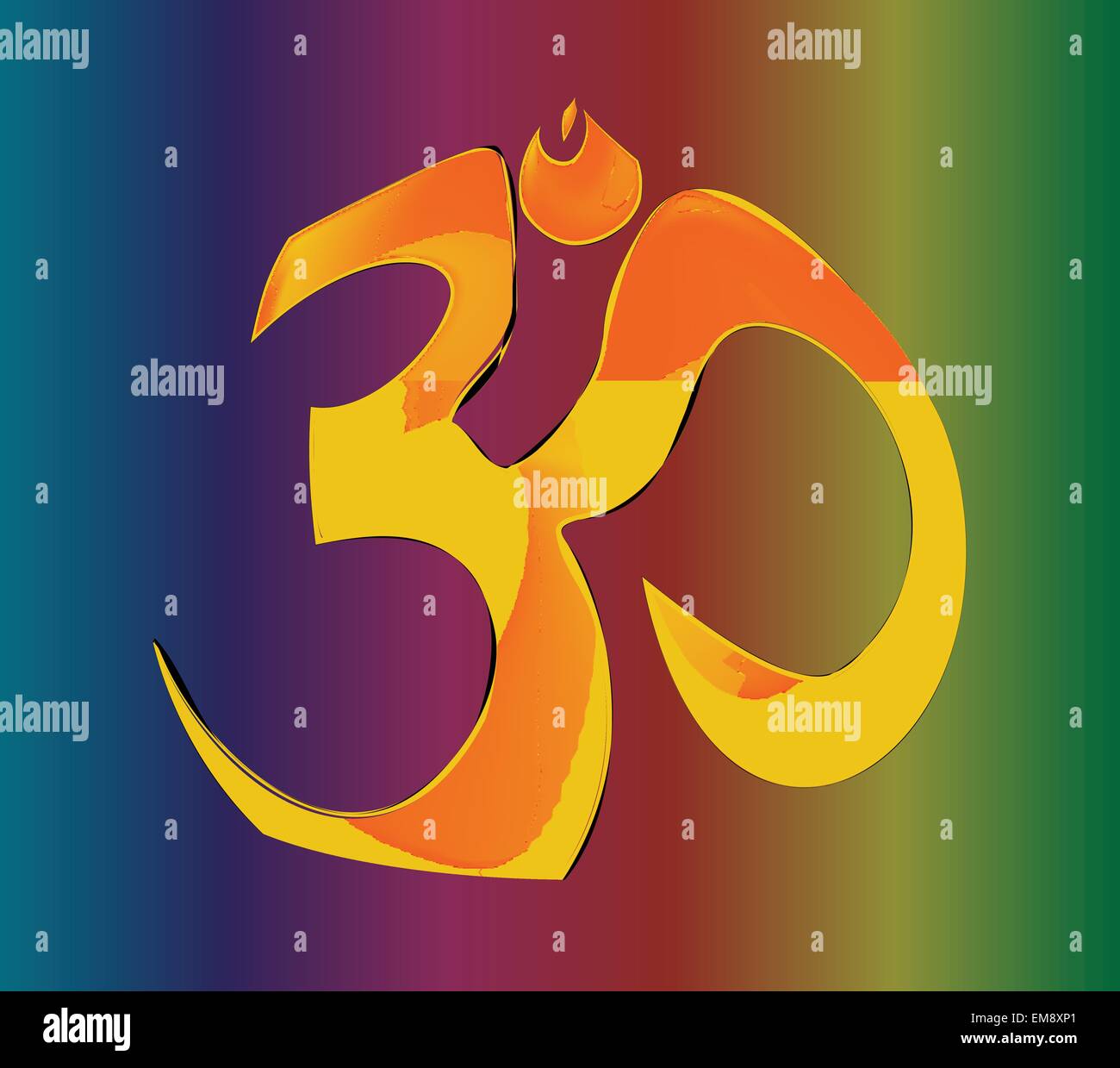 Gold om aum symbol hi-res stock photography and images - Alamy