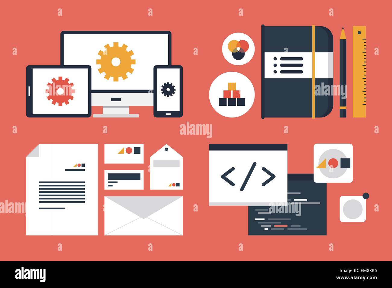 Branding and application design elements Stock Vector Image & Art - Alamy