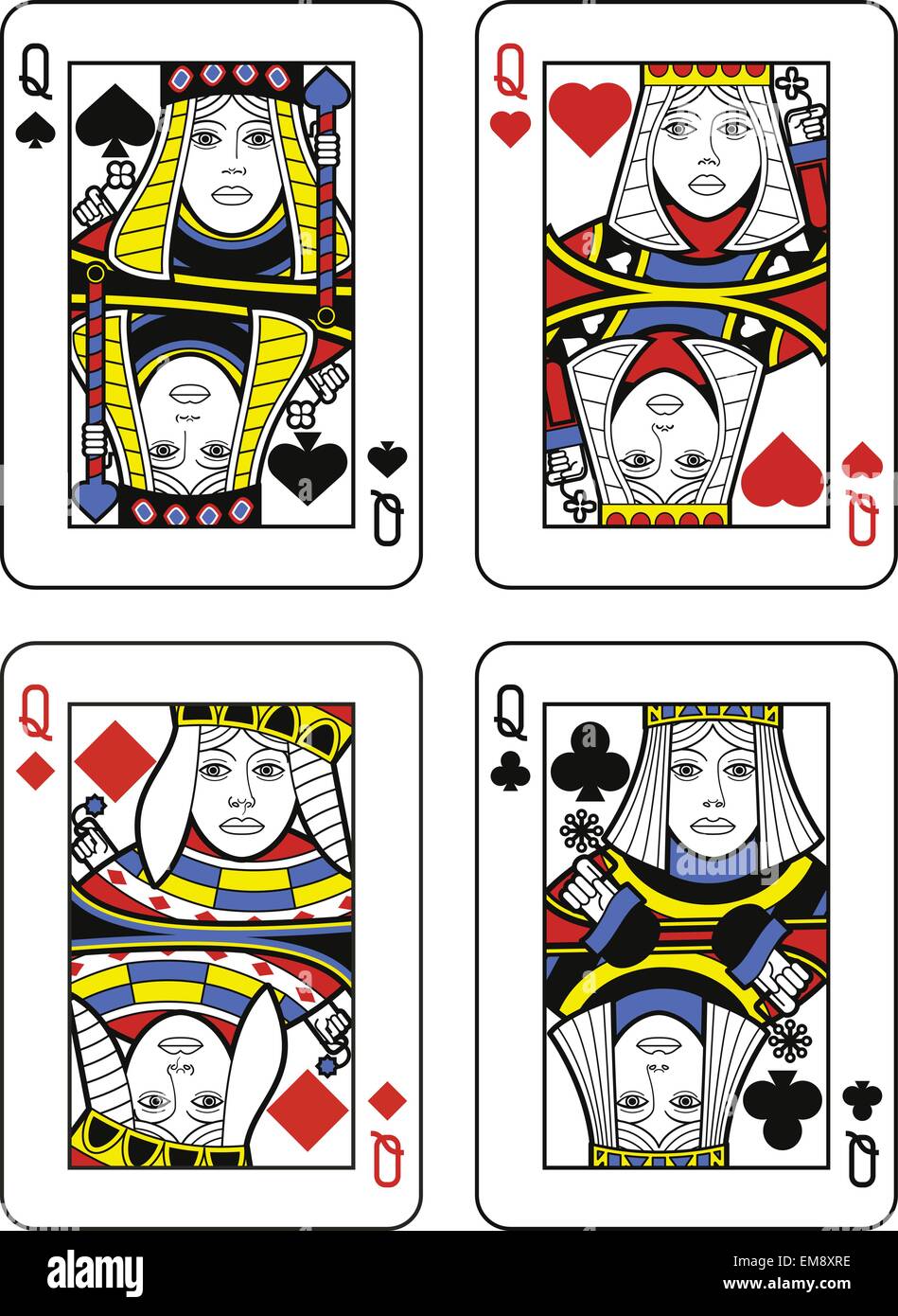 Four Queens. Original design Stock Vector Image & Art - Alamy