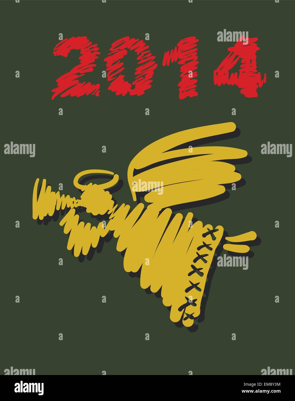 Vintage christmas tree angel Stock Vector Images - Alamy