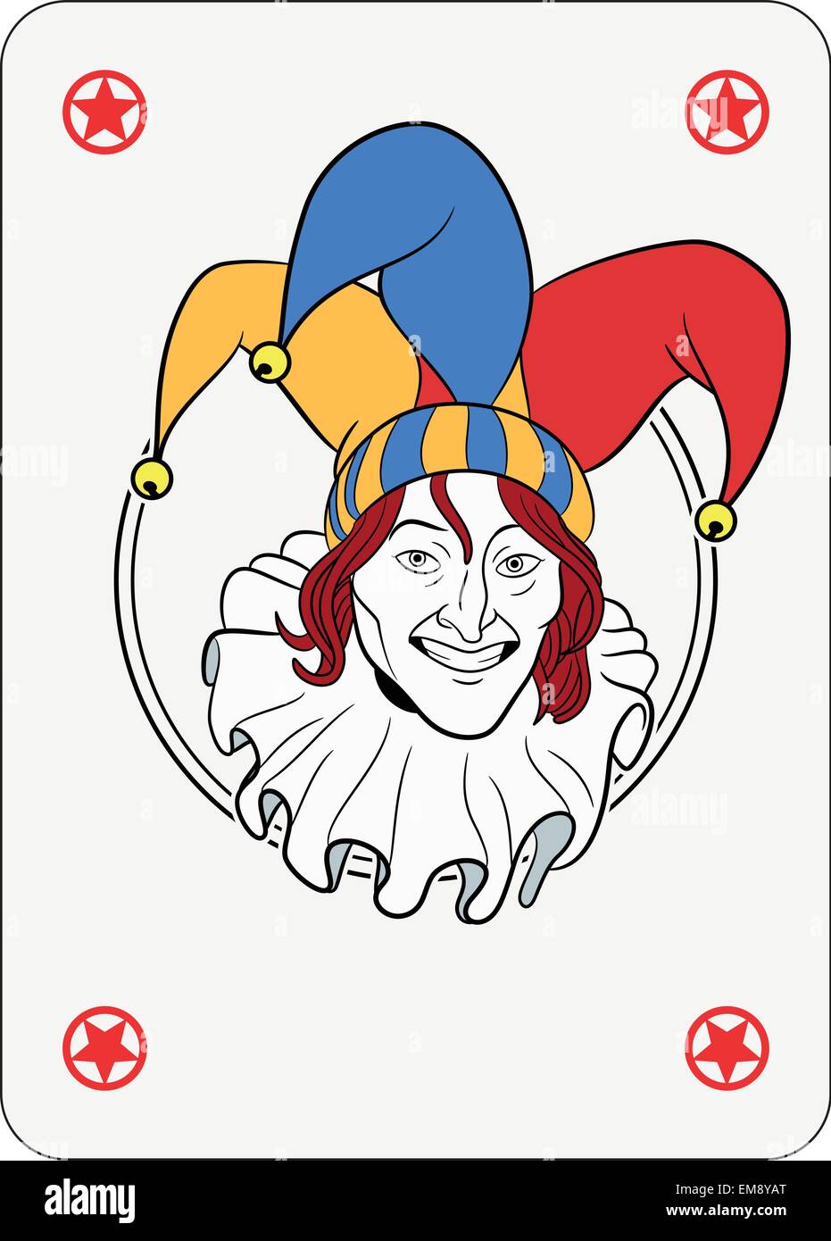 Joker face in a circle playing card Stock Vector Image & Art - Alamy