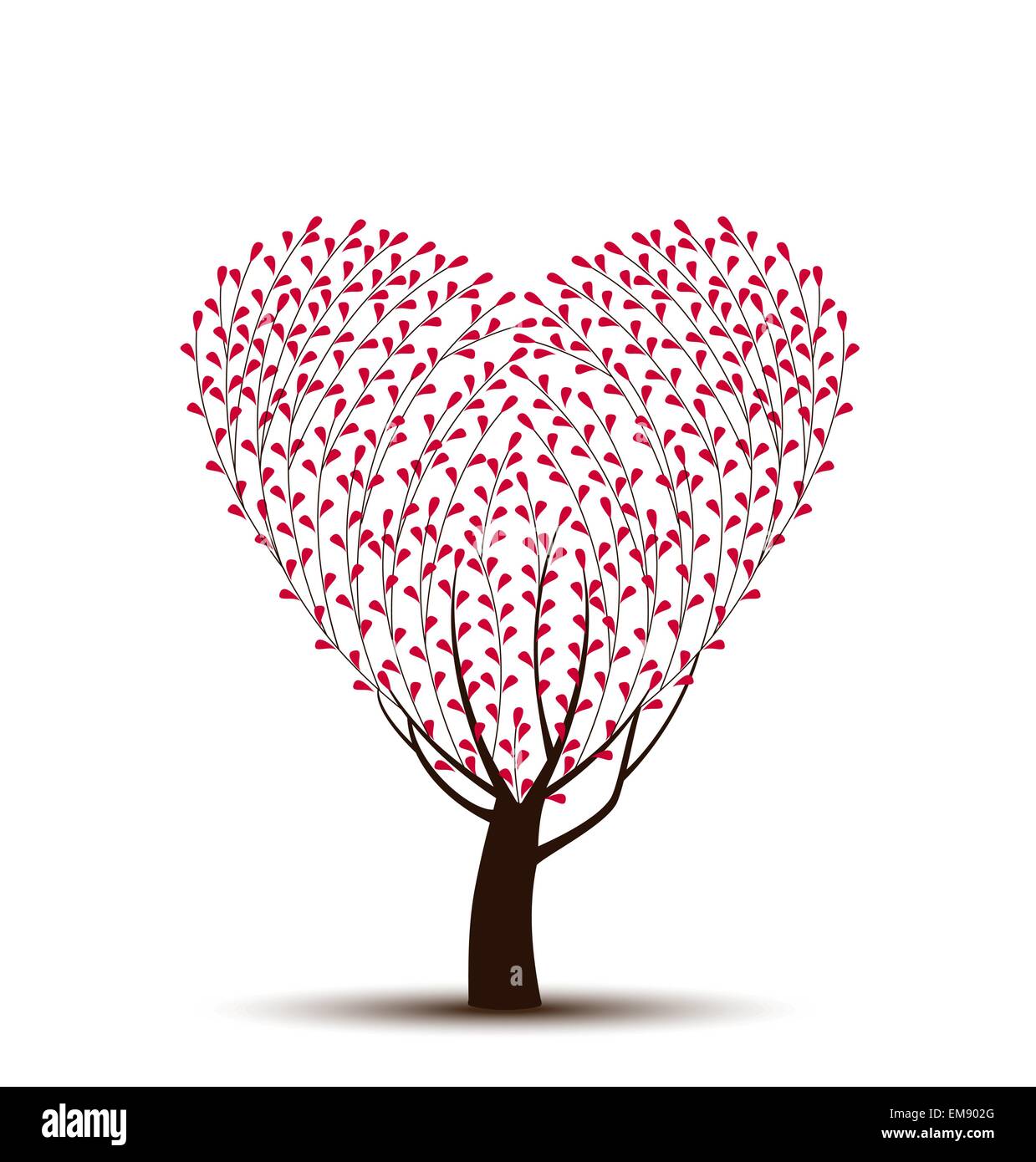 Heart shaped tree leaf Stock Vector Images - Alamy