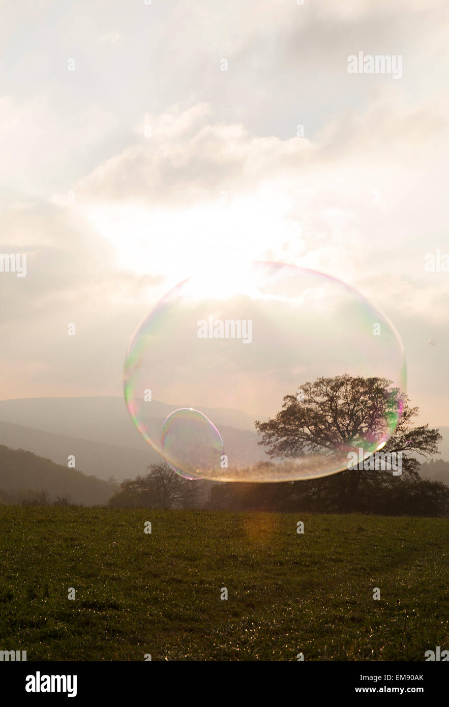 Big bubble floating in mid air Stock Photo - Alamy